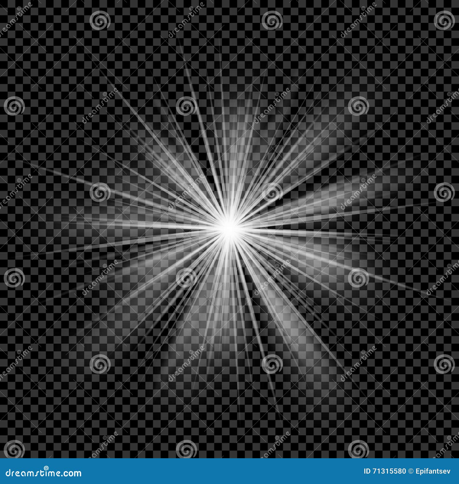 Vector Sunlight Special Lens Flare Light Effect. Sun Isolated On Black ...