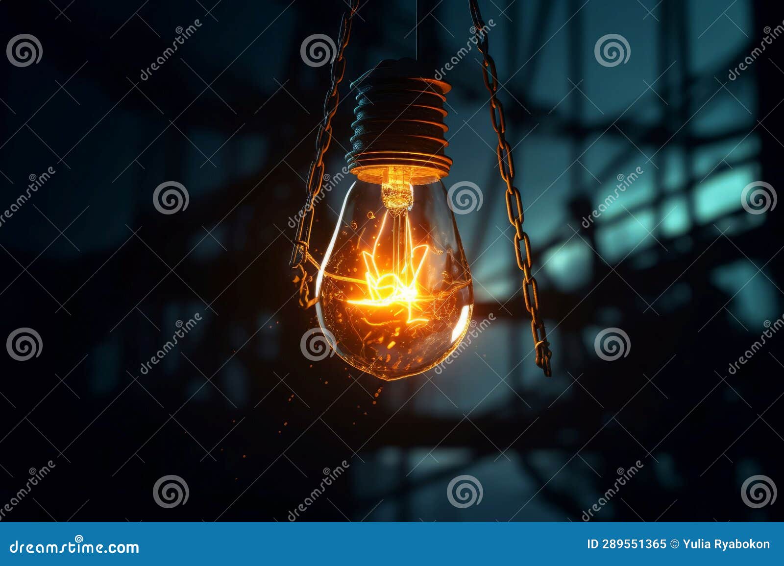 Glowing Lightbulb Chain. Generate Ai Stock Image - Image of creativity ...