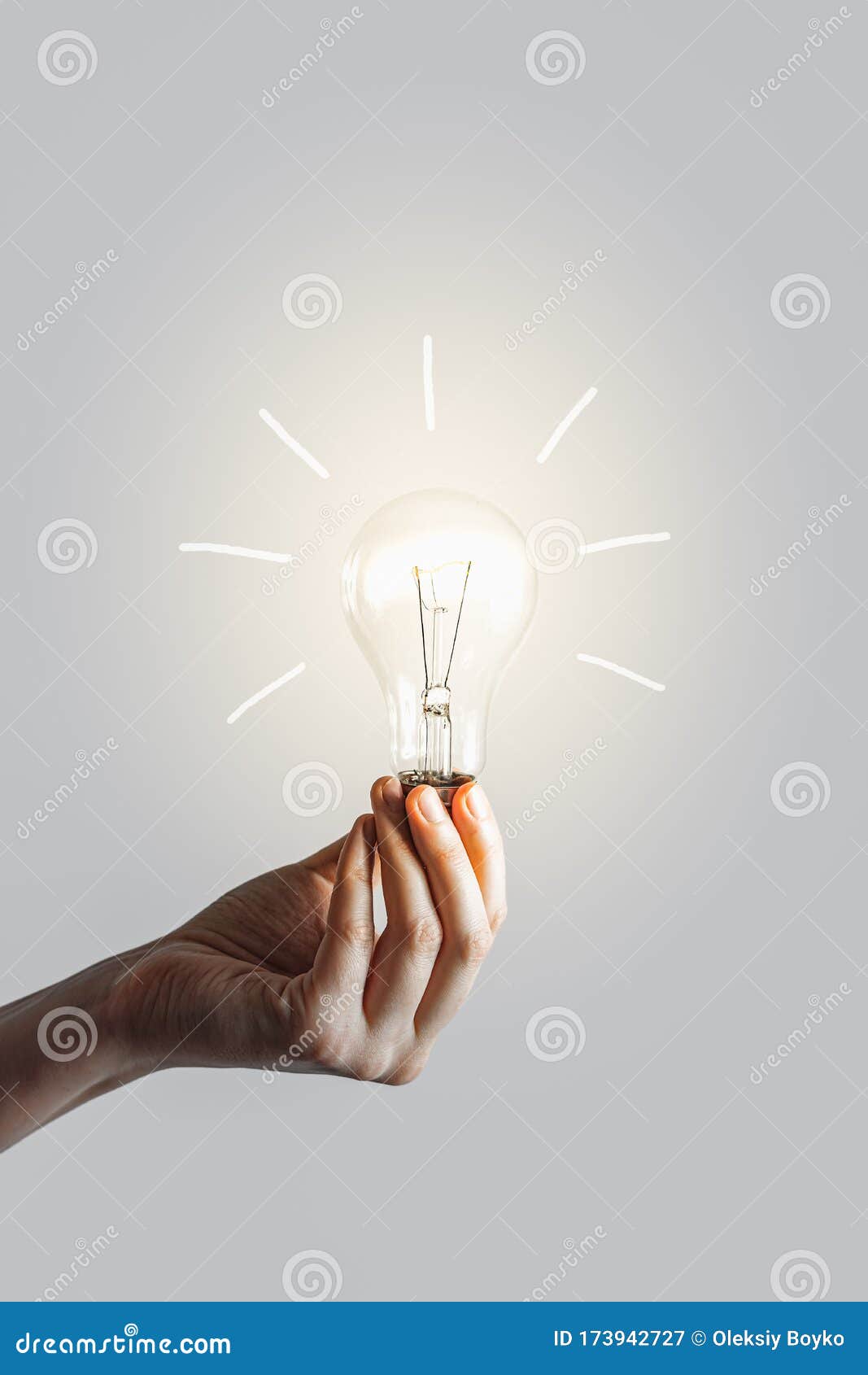 Glowing Lightbulb in Human Hand. Stock Image - Image of illumination ...