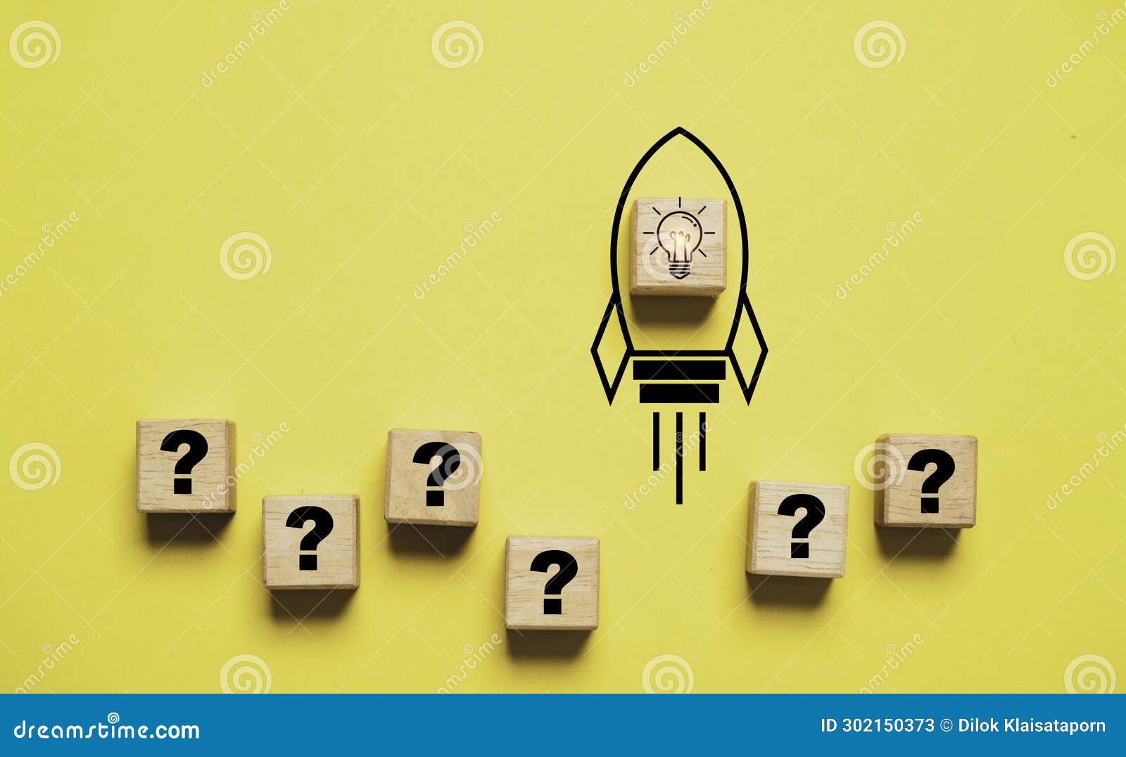 Glowing Lightbulb Inside of Rocket Took Off from Question Mark for ...