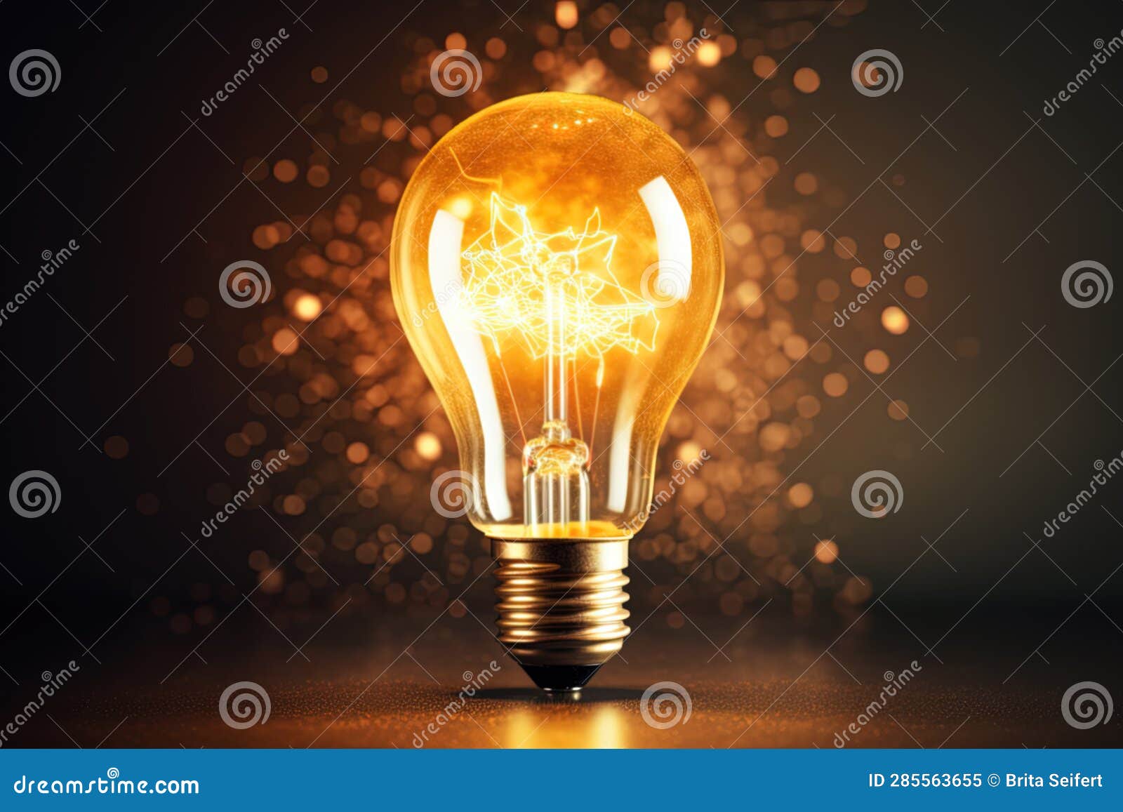 Glowing Lightbulb. Metaphor for Having an Idea Stock Illustration ...