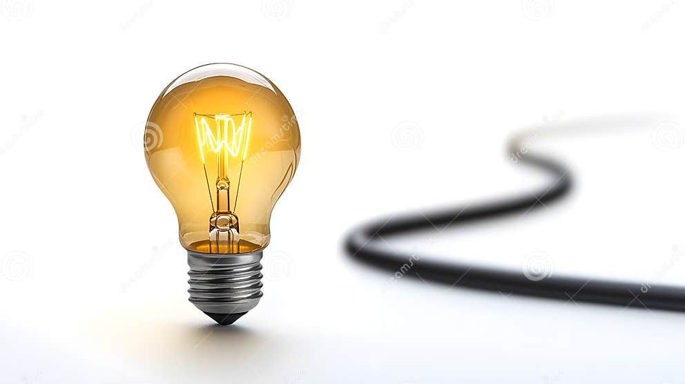 Glowing Lightbulb with Network Connections on White Background Concept ...