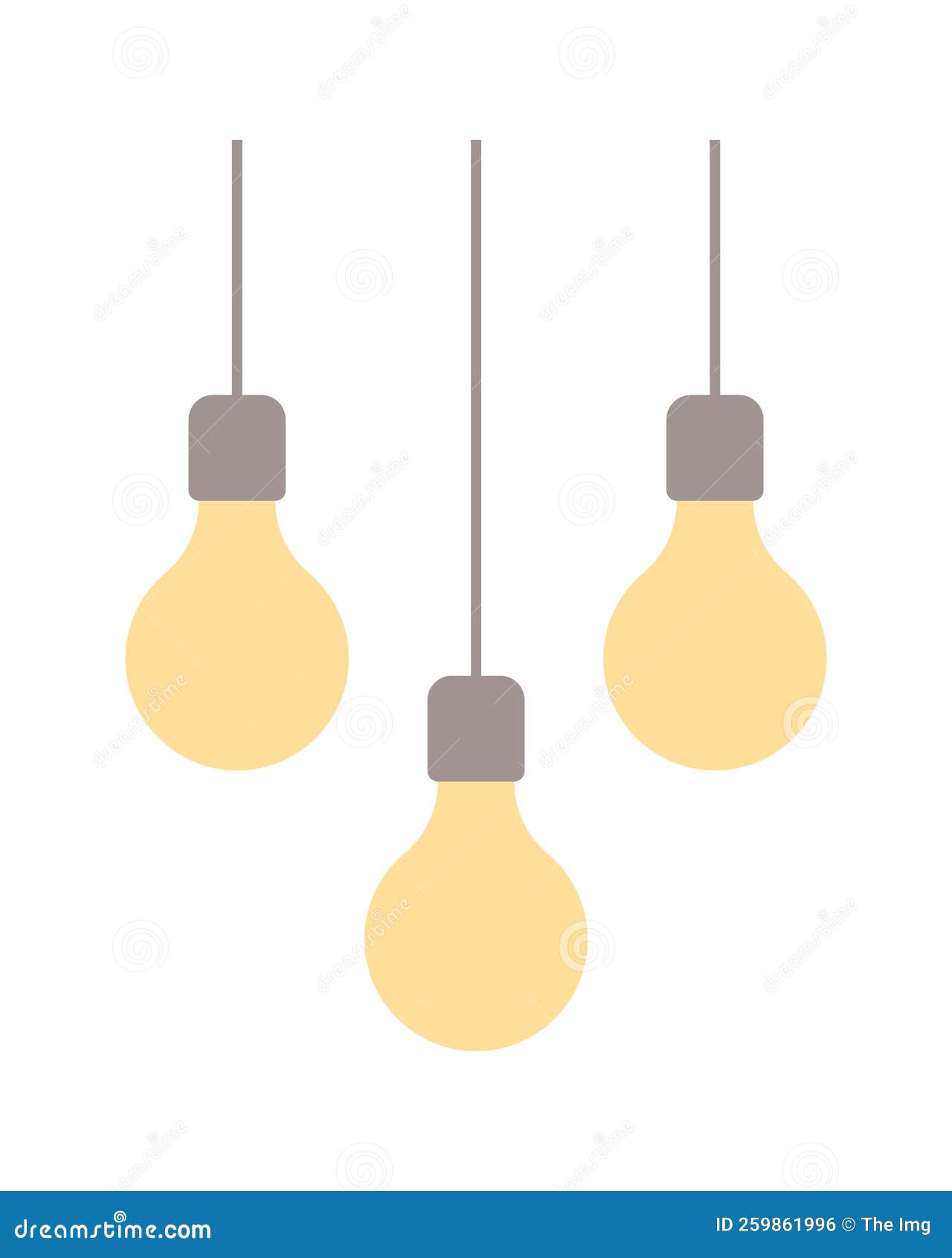 Glowing Lightbulbs Semi Flat Color Vector Objects Set Stock Vector ...