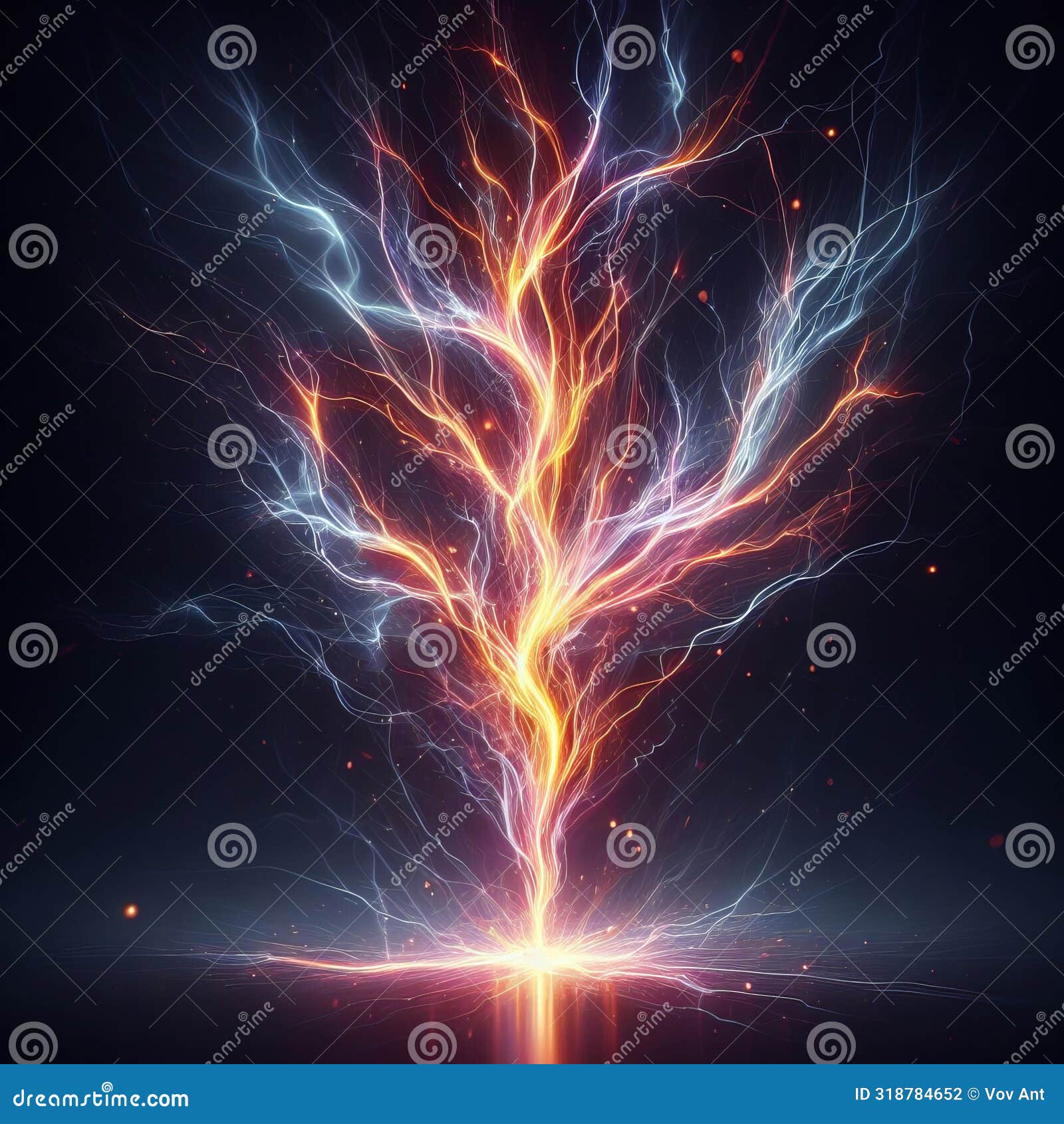 55 120. Glowing Lightning Bolt Effect_ a Glowing, Elec Stock Photo ...