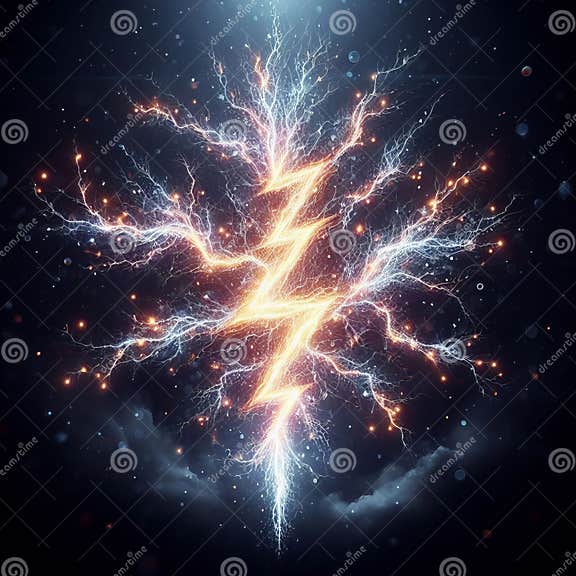 57 120. Glowing Lightning Bolt Effect_ a Glowing, Elec Stock ...