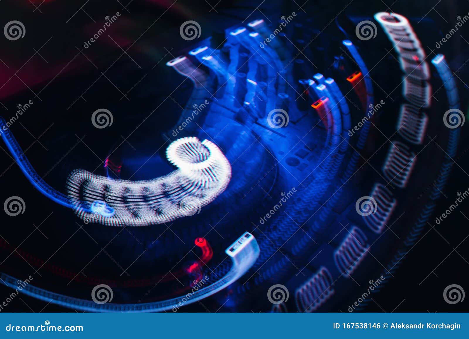 Glowing Lights from DJ Mixer Music Remote Stock Photo - Image of button ...