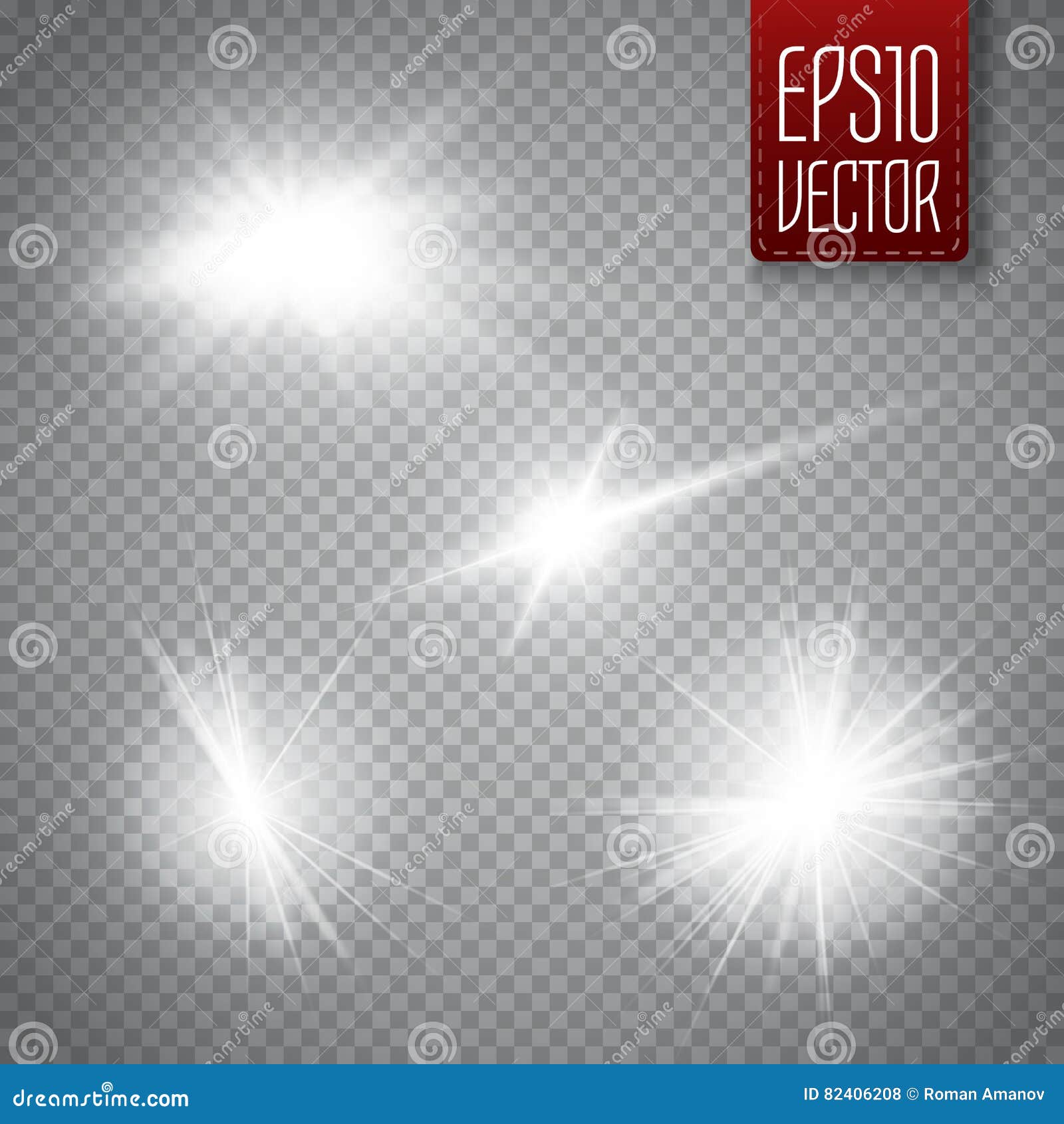 Glowing Lights Effect, Flare, Explosion and Stars. Stock Vector ...