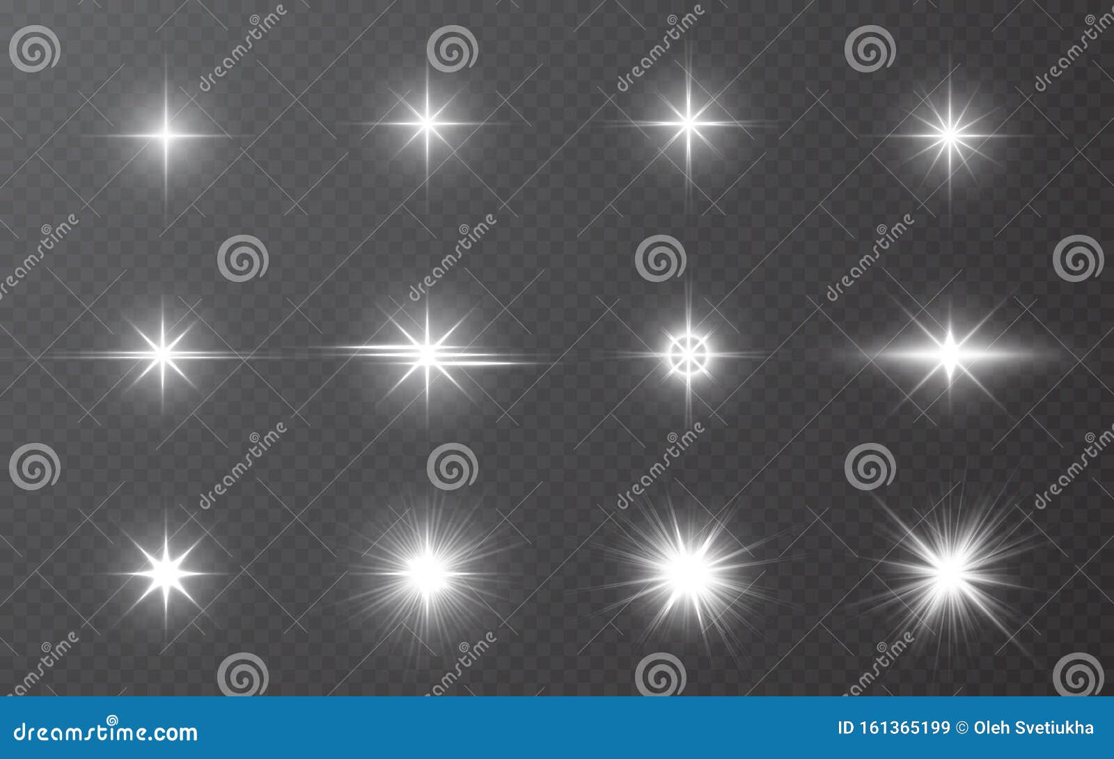 Car Lights Effect On Dark Transparent Background. Realistic Headlights ...