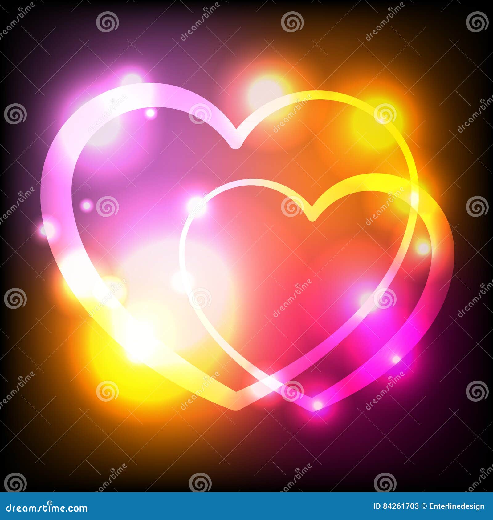 Glowing Lights Hearts Background Illustration Stock Vector ...