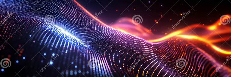 Glowing Lines Digital Data Flow Abstract Digital Art Symbolizing ...