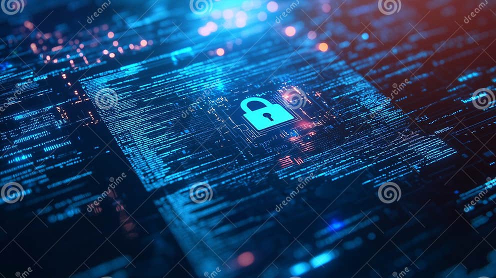 Document Encryption Featuring a Digital Document Icon with a Lock ...