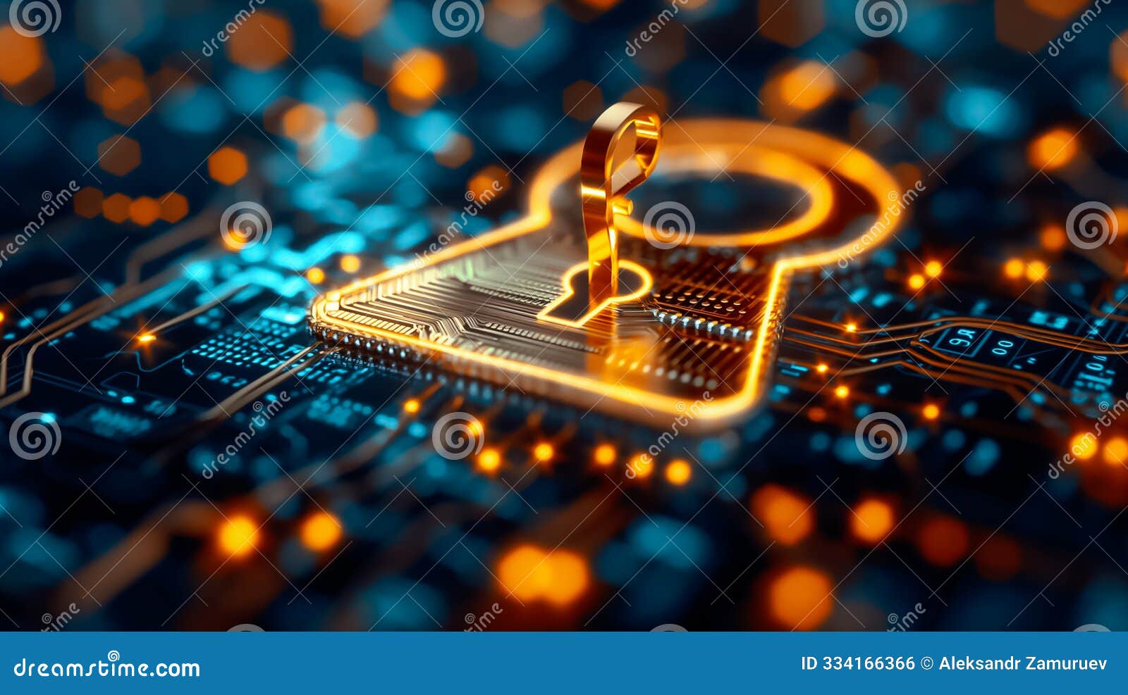 A Glowing Lock Represents Data Security, Surrounded by a Network of ...