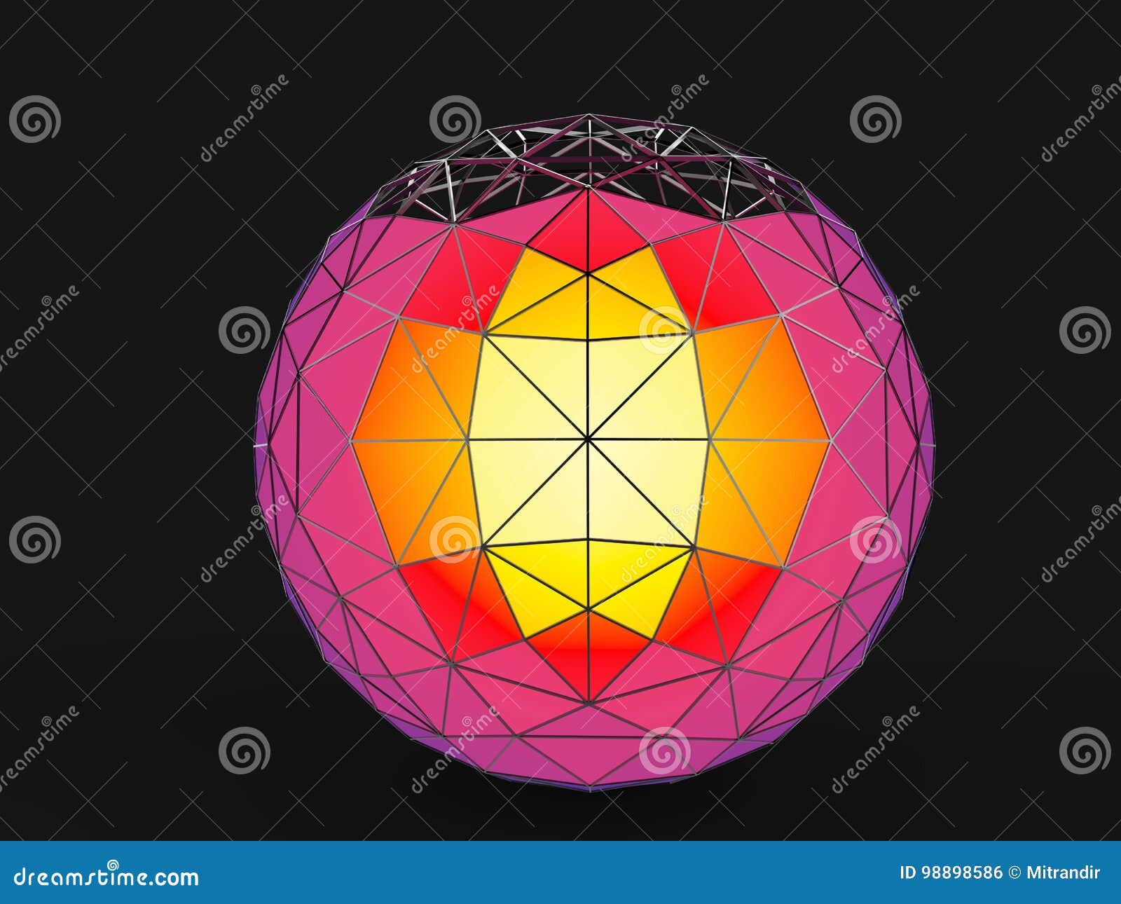 Glowing Low Poly Sphere - Under Construction Stock Illustration ...