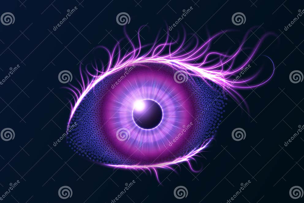 Glowing Magic Eye, Vector Illustration Stock Vector - Illustration of ...