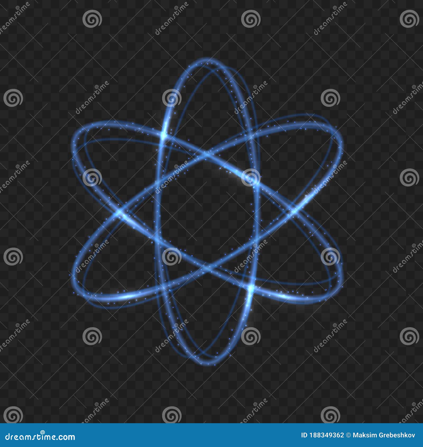 Glowing Magic Fire Atom Orbit Trace Trace Stock Illustration ...