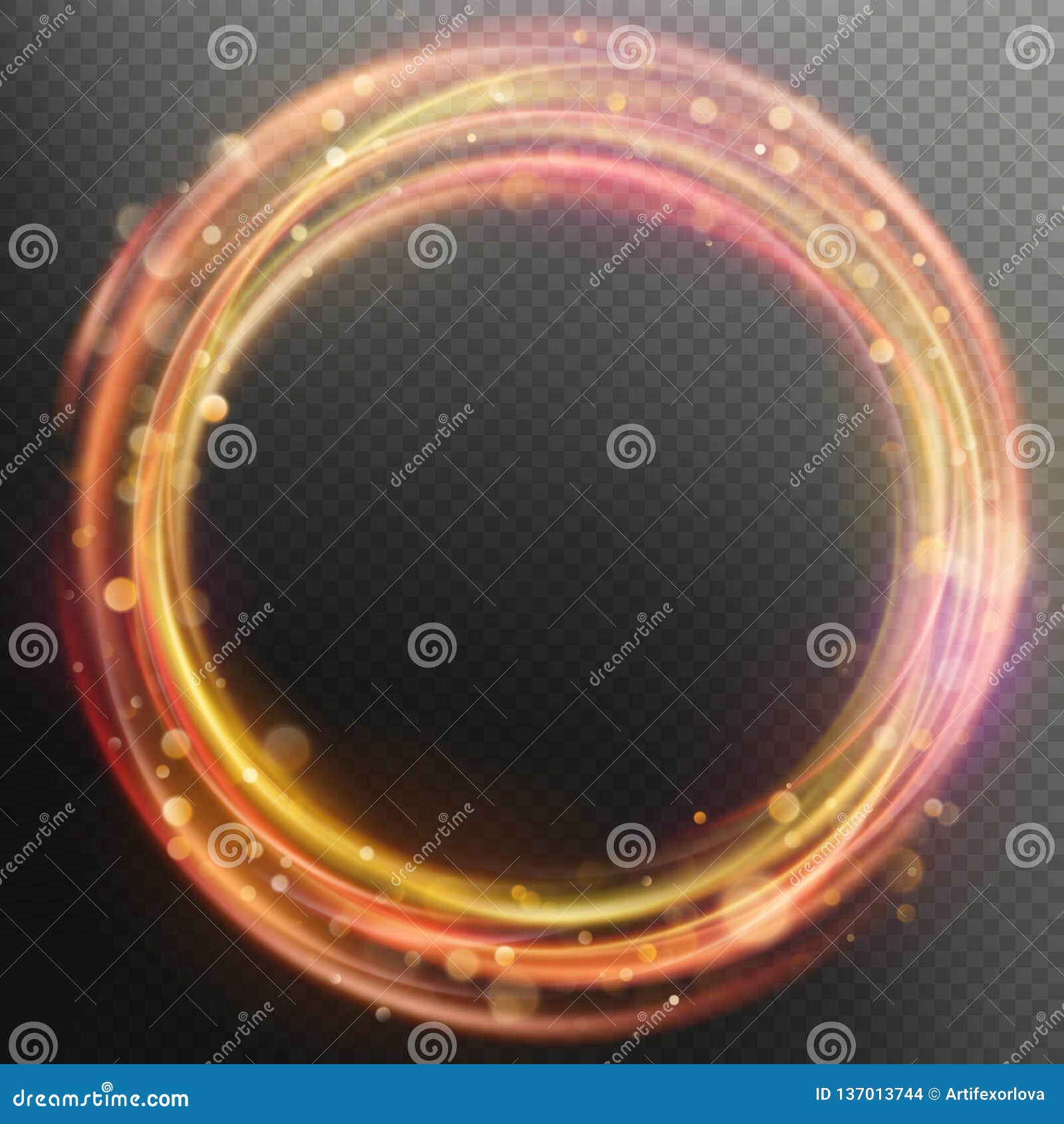Glowing Magic Flare Fire Ring Circle Trace Overlay Effect. EPS 10 ...