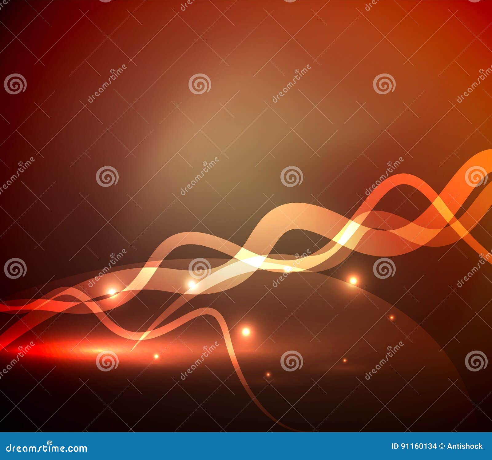 Glowing Magic Wave Line with Light Effects in Darkness Stock Vector ...