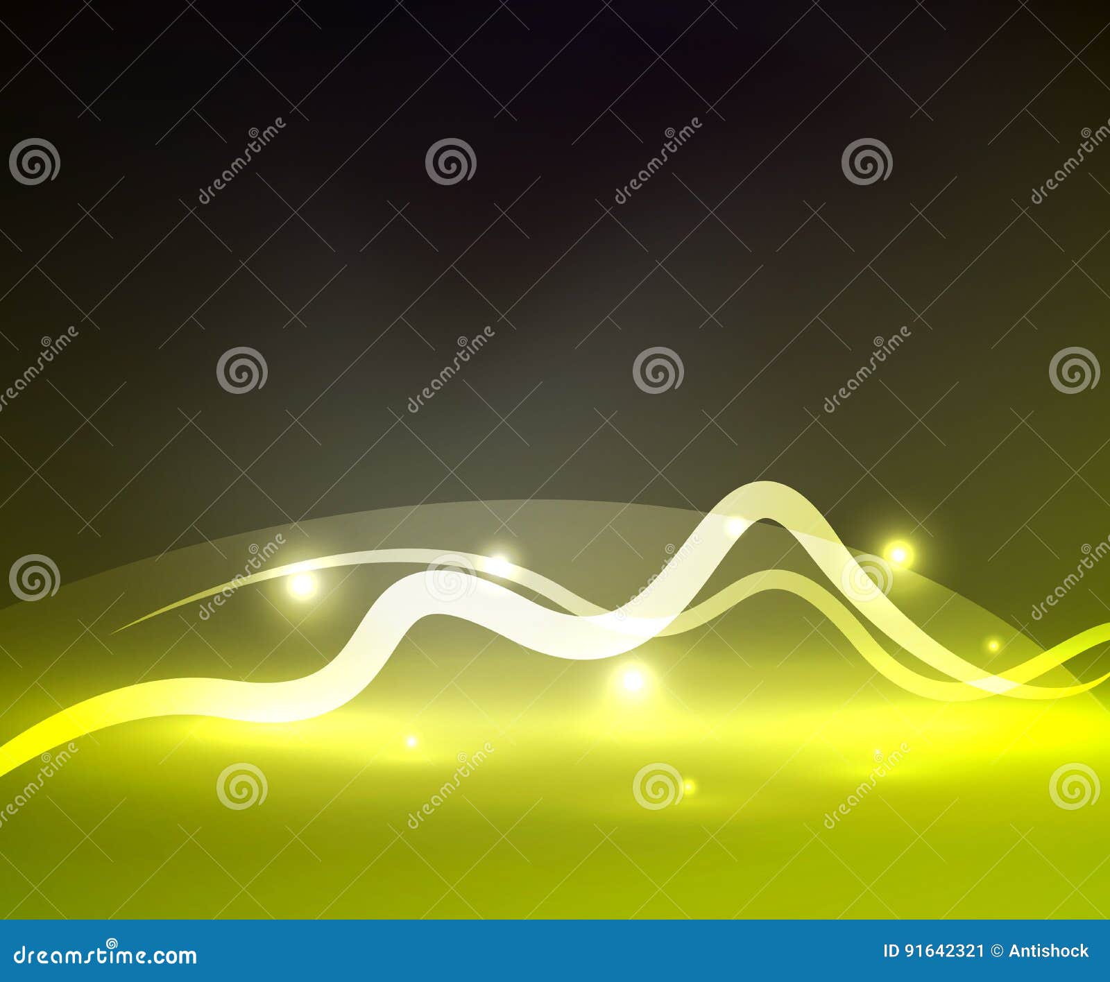 Glowing Magic Wave Line with Light Effects in Darkness Stock Vector ...