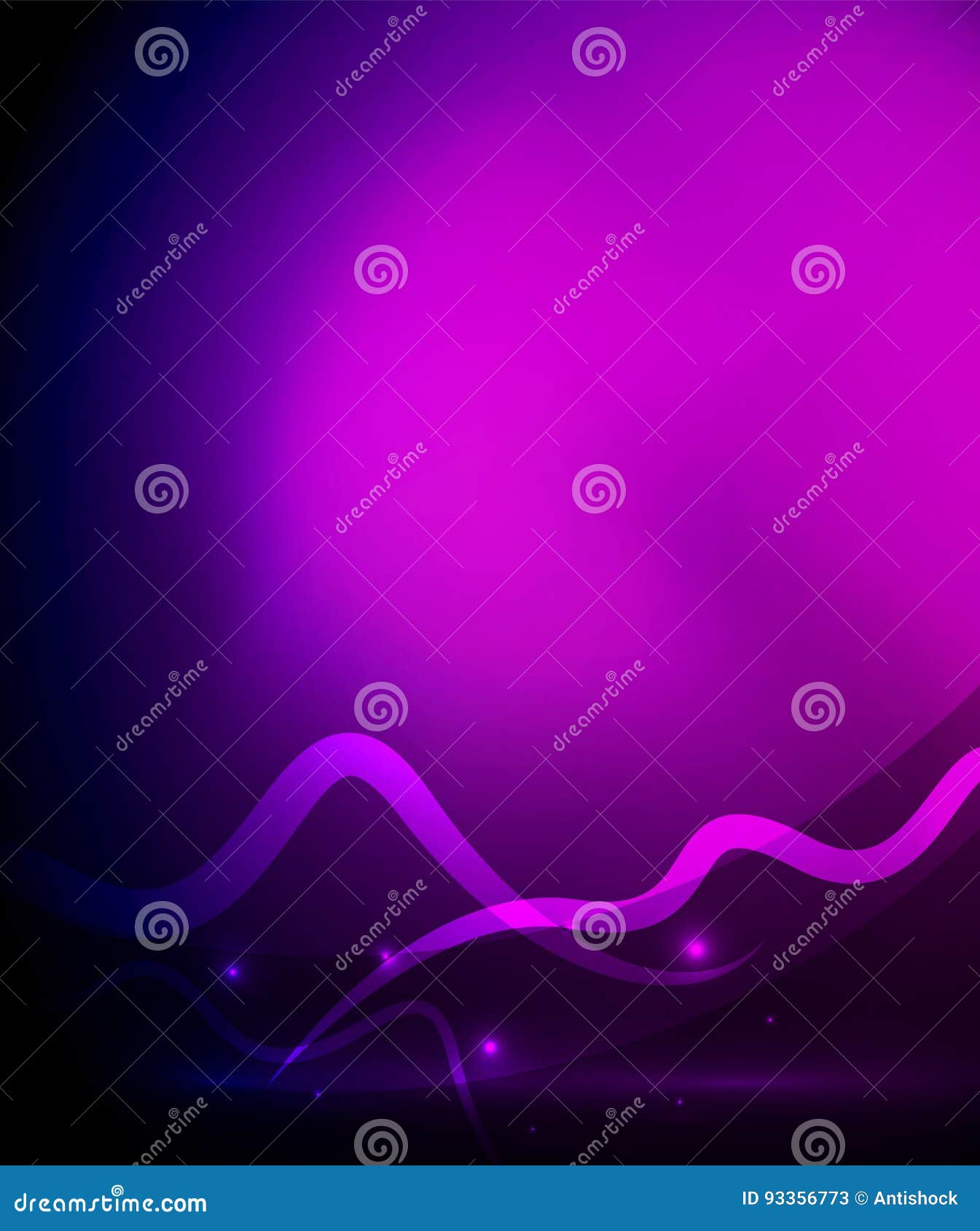 Glowing Magic Wave Line with Light Effects in Darkness Stock Vector ...