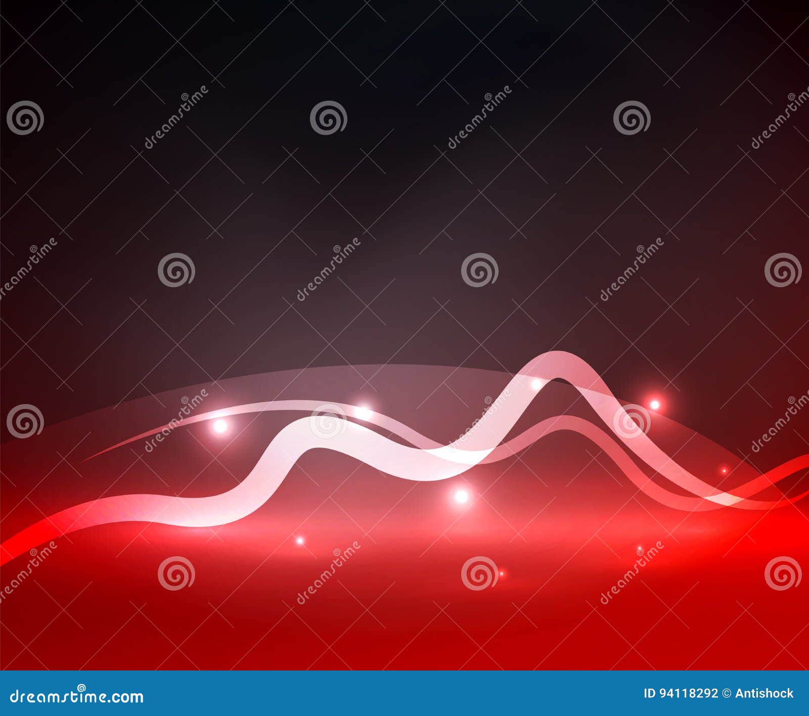 Glowing Magic Wave Line with Light Effects in Darkness Stock Vector ...