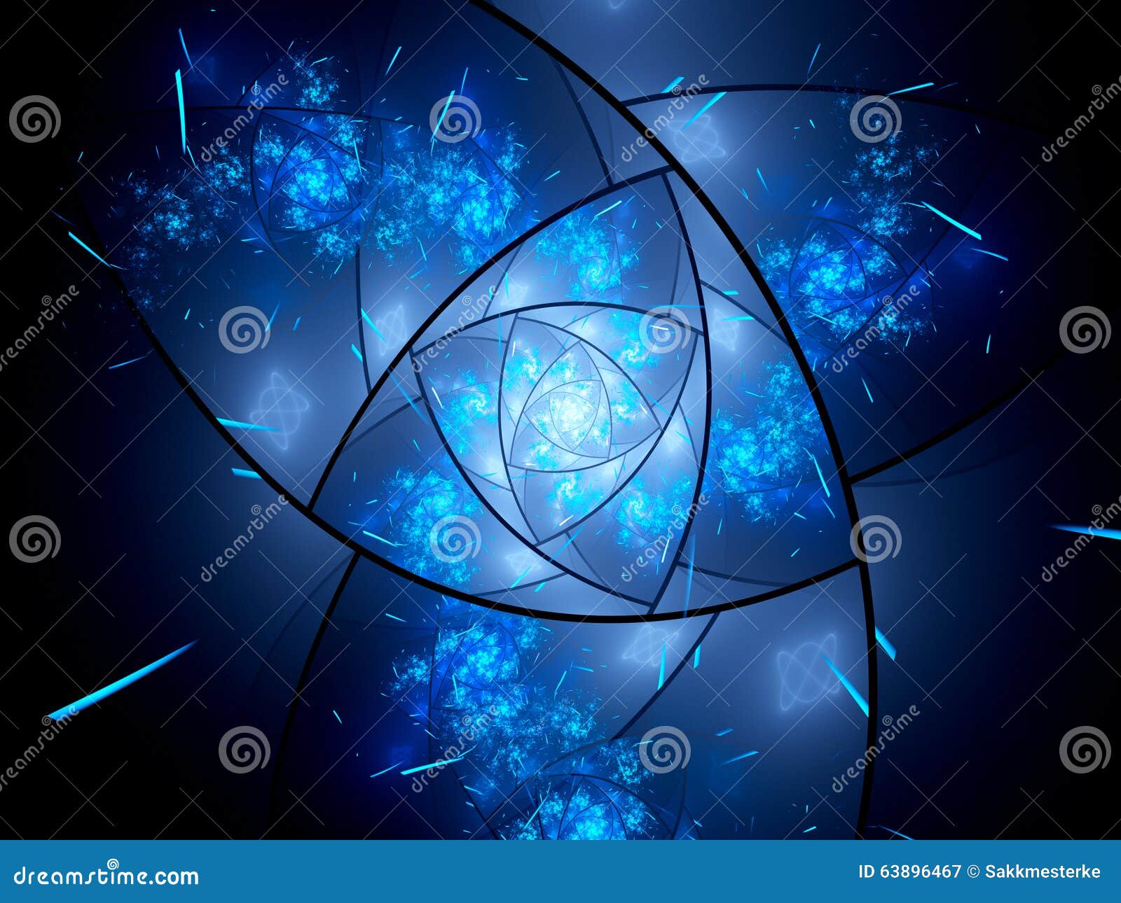 Glowing Magical Stained Glass Fractal in Space Stock Illustration ...