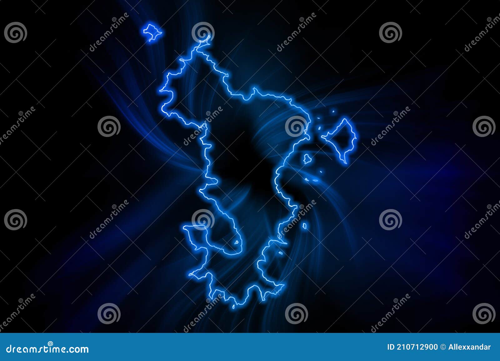 Glowing Map of Mayotte, Modern Blue Outline Map Stock Illustration ...