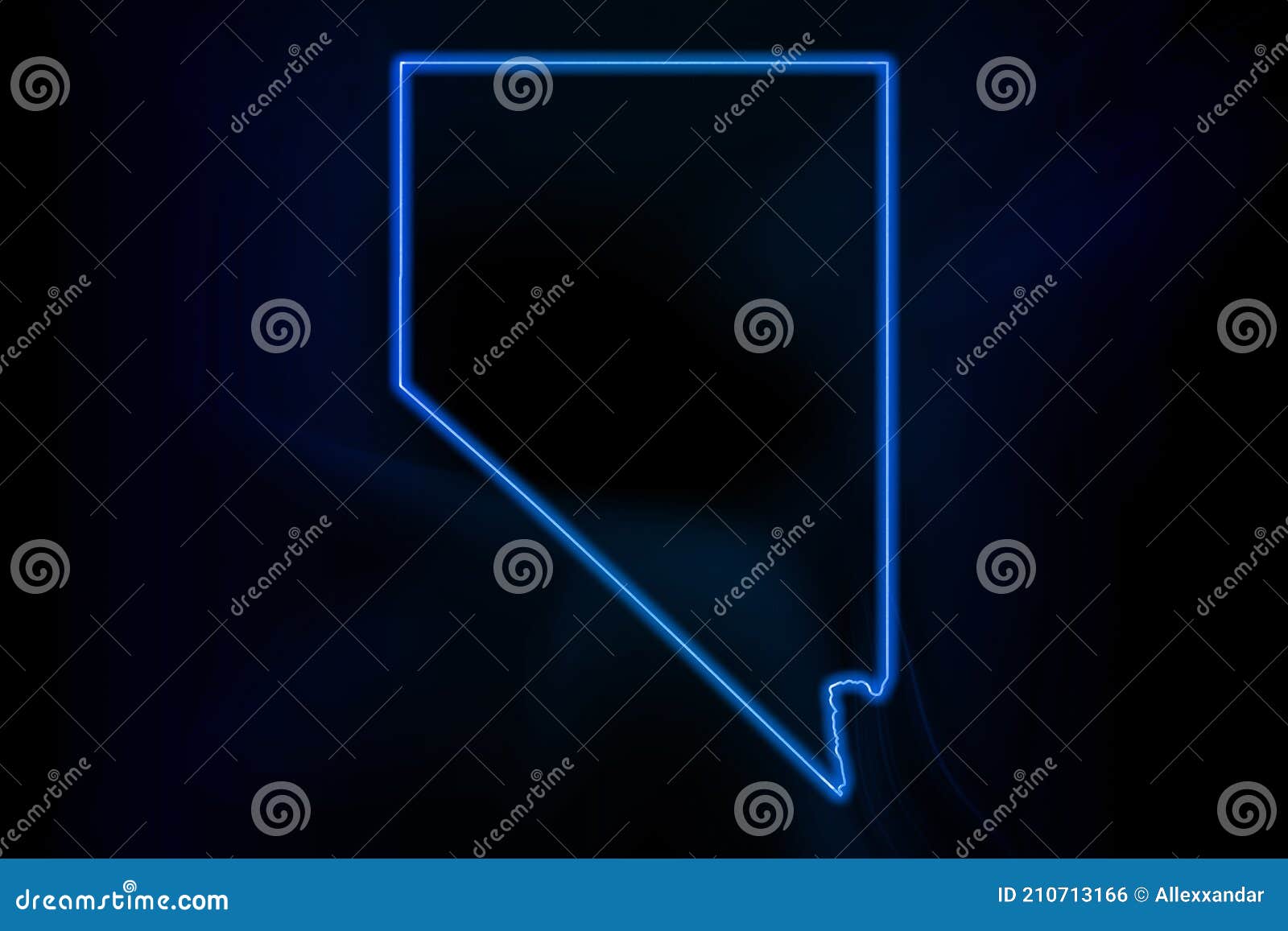 Glowing Map of Nevada, Modern Blue Outline Map Stock Illustration ...