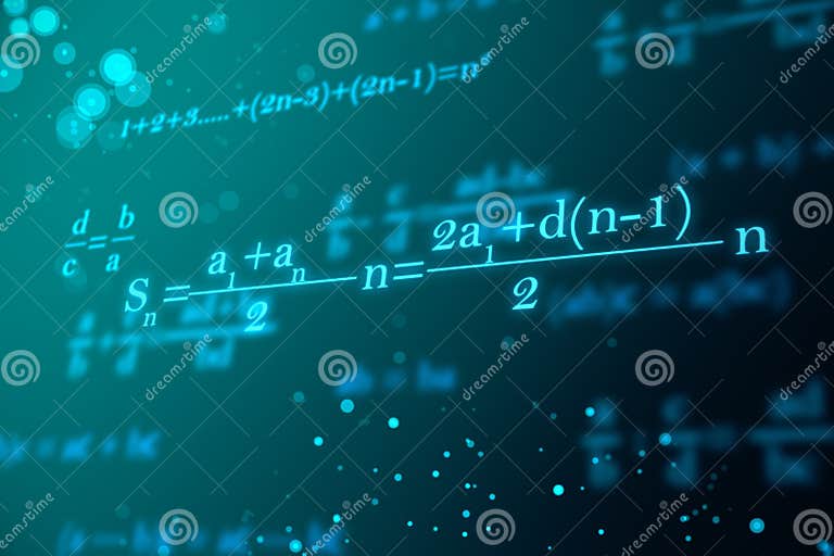 Glowing Mathematical Formulas on Wallpaper. Education, Knowledge and ...