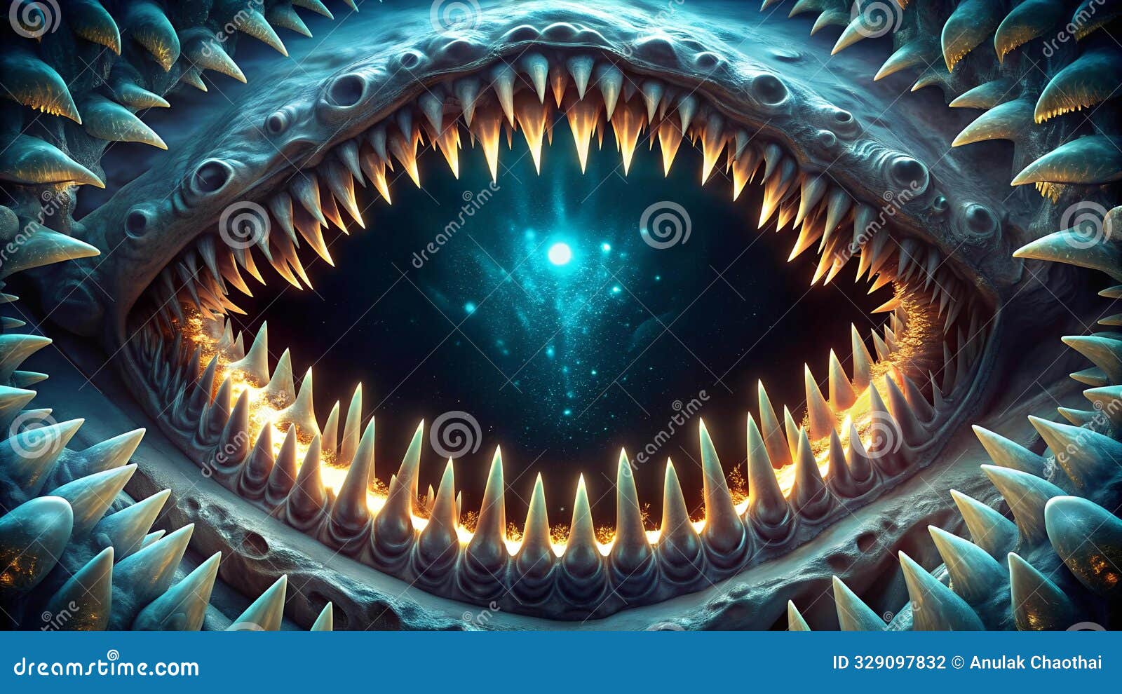 The Glowing Maw of the Abyss Generative AI Stock Illustration ...