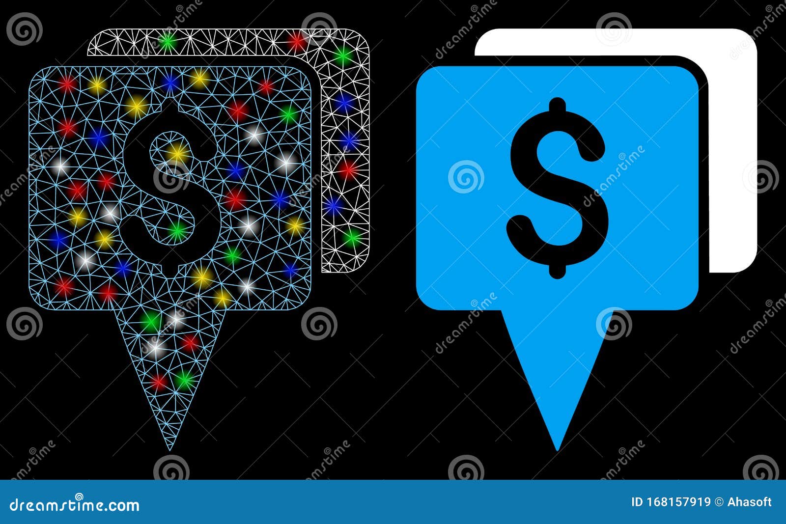 Glowing Mesh 2D Bank Map Pointers Icon with Flare Spots Stock Vector ... Glowing Mesh 2D Bank Map Pointers Icon with Flare Spots Stock Vector ...