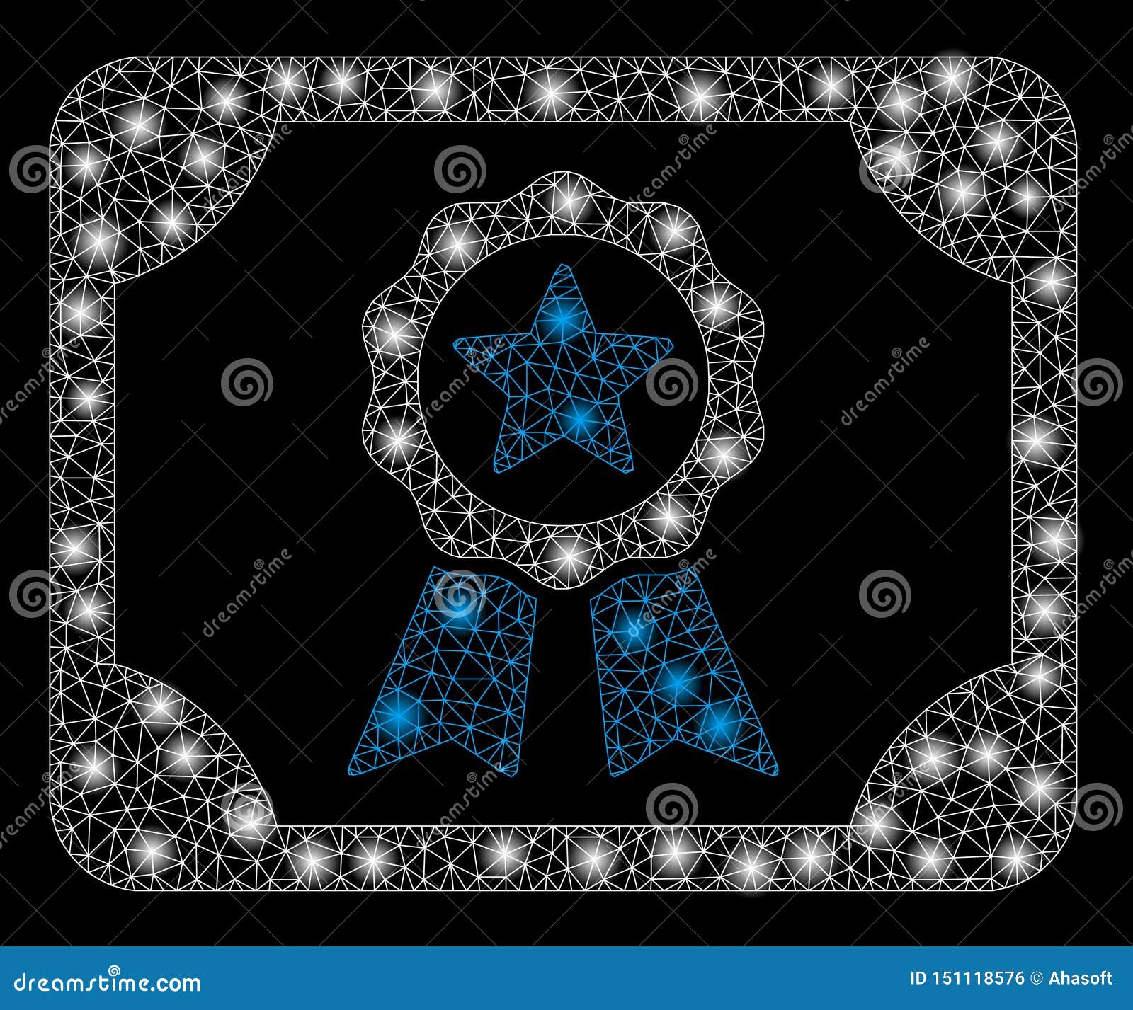 Glowing Mesh 2D Certificate with Flash Spots Stock Vector ...