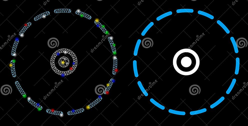 Glowing Mesh 2D Circle Area Icon with Flare Spots Stock Vector ...