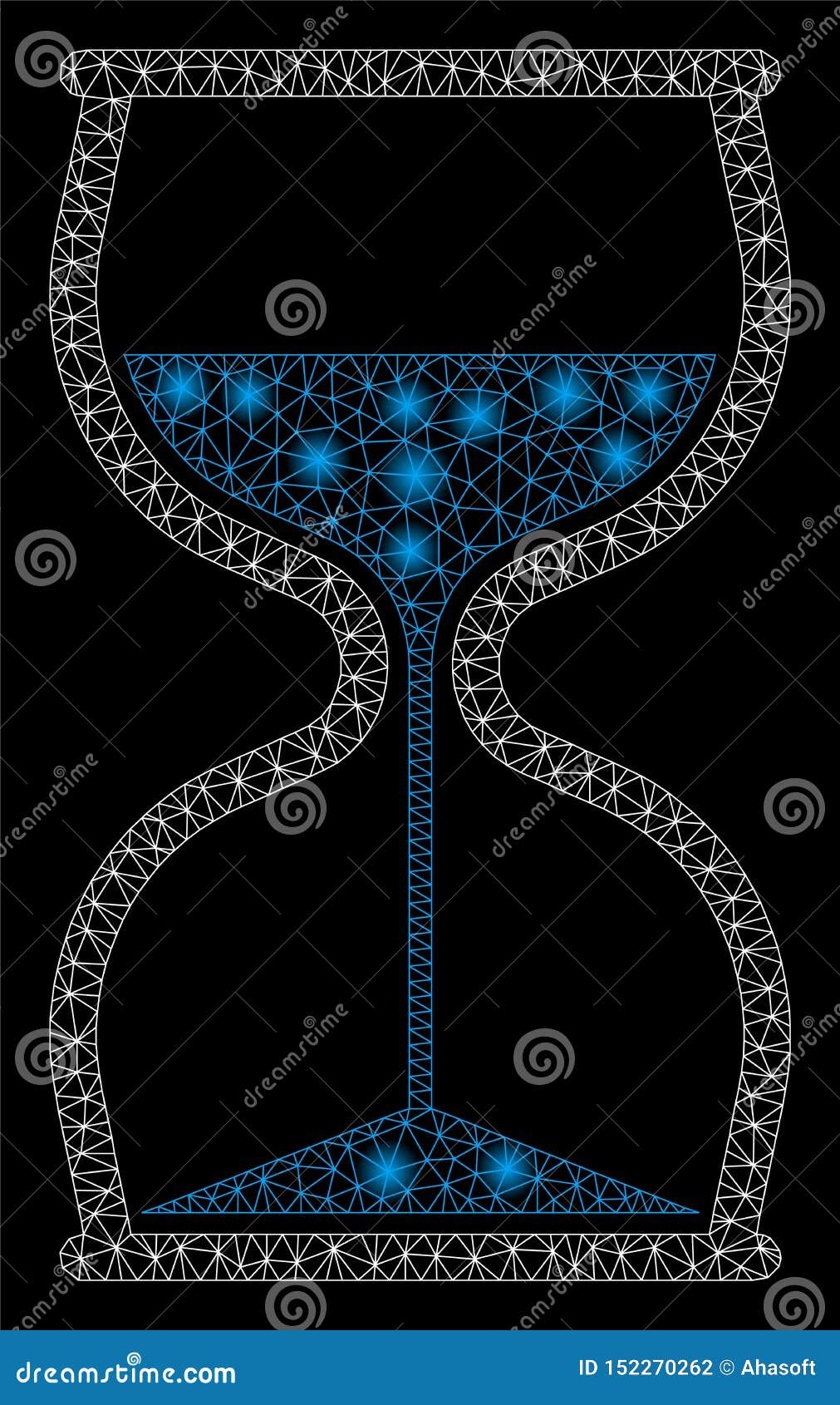 Glowing Mesh 2D Hourglass with Flare Spots Stock Vector - Illustration ...