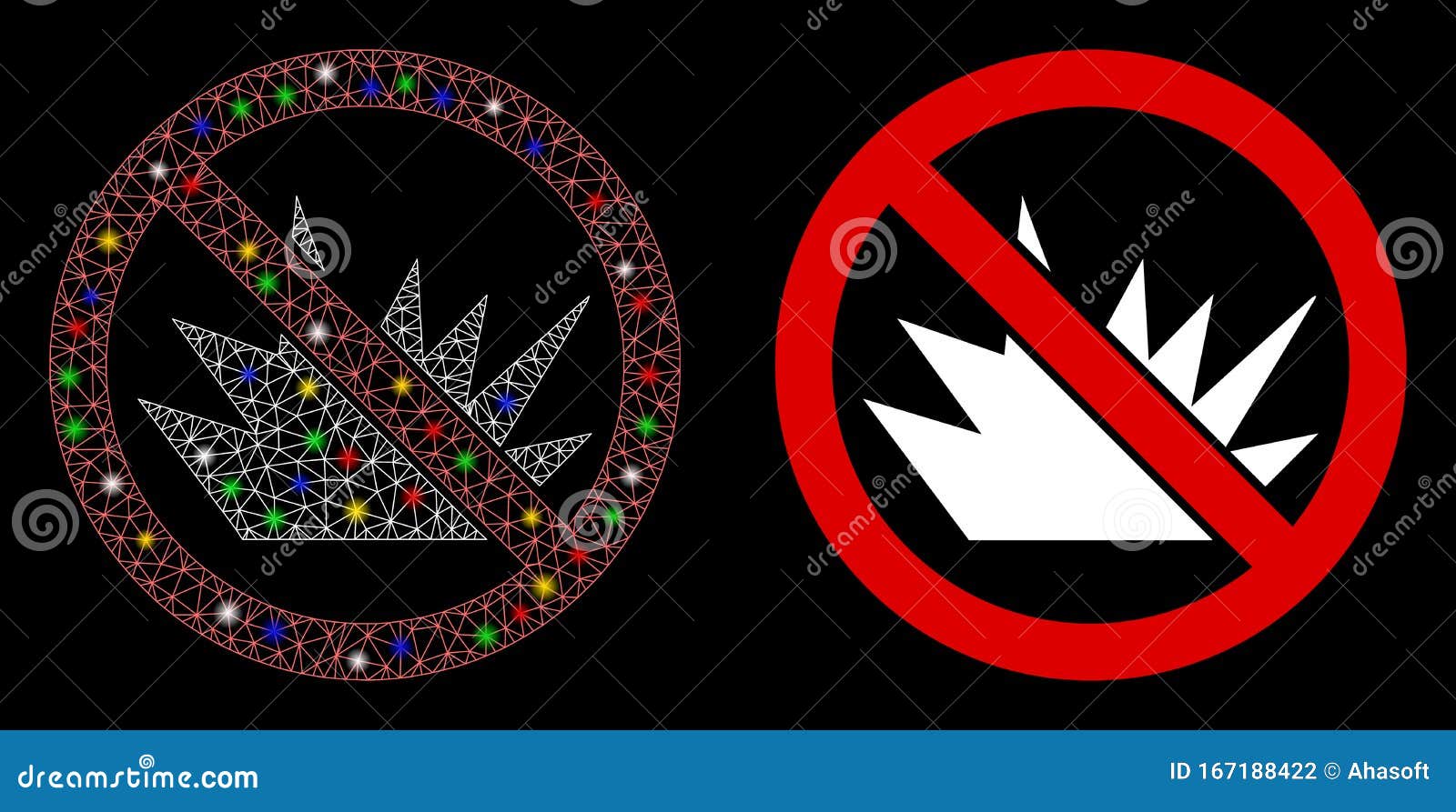 Glowing Mesh 2D No Bang Icon with Light Spots Stock Vector ... Glowing Mesh 2D No Bang Icon with Light Spots Stock Vector ...