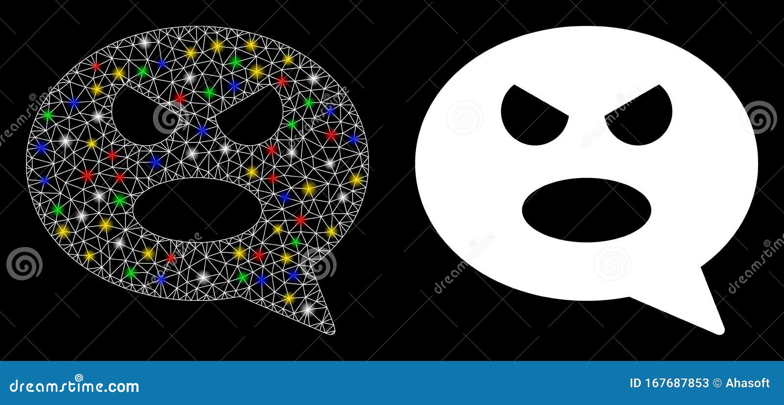 Glowing Mesh 2D Shout Smiley Message Icon with Light Spots Stock Vector ... Glowing Mesh 2D Shout Smiley Message Icon with Light Spots Stock Vector ...