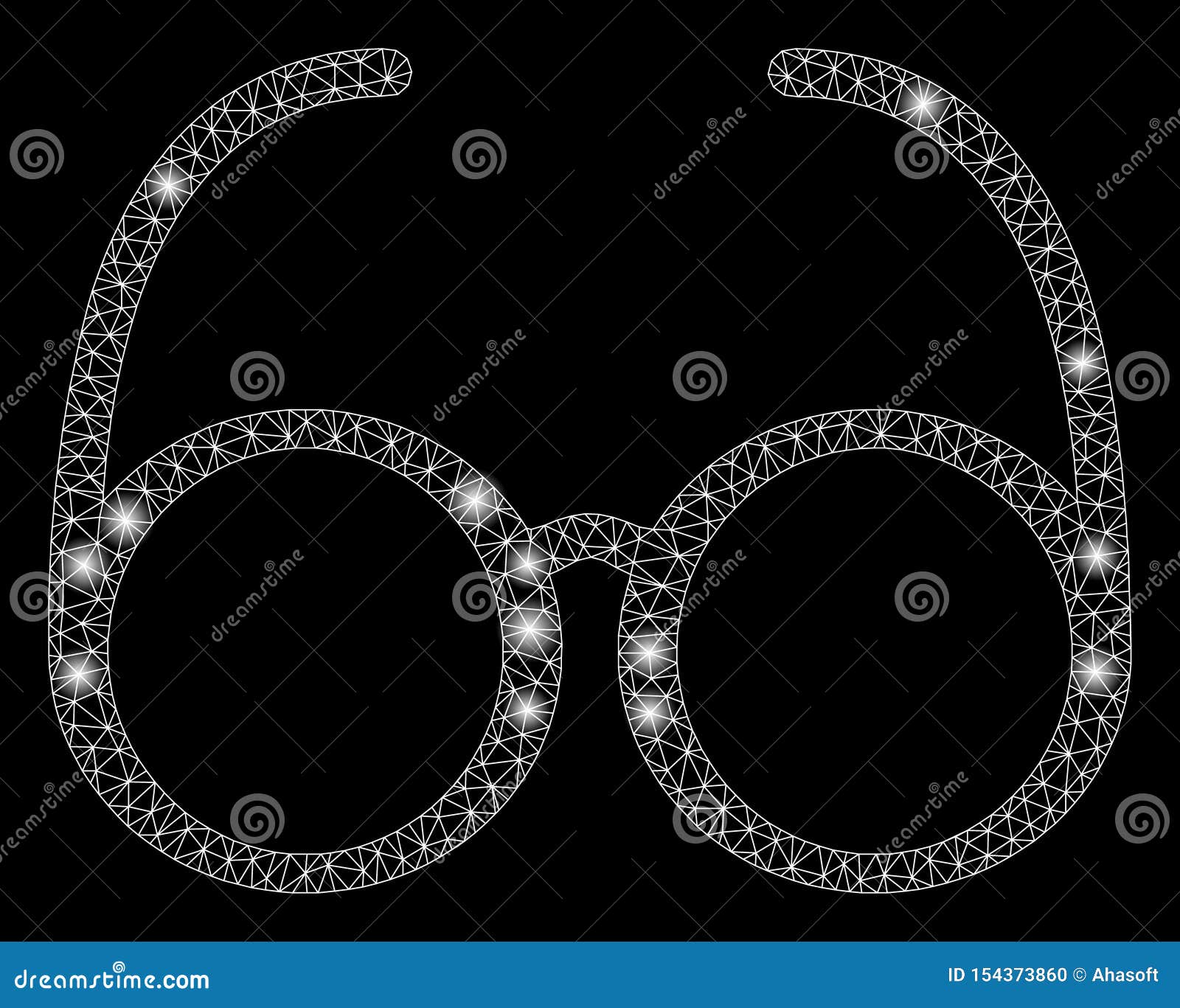 Glowing Mesh 2D Spectacles with Flash Spots Stock Vector - Illustration ...