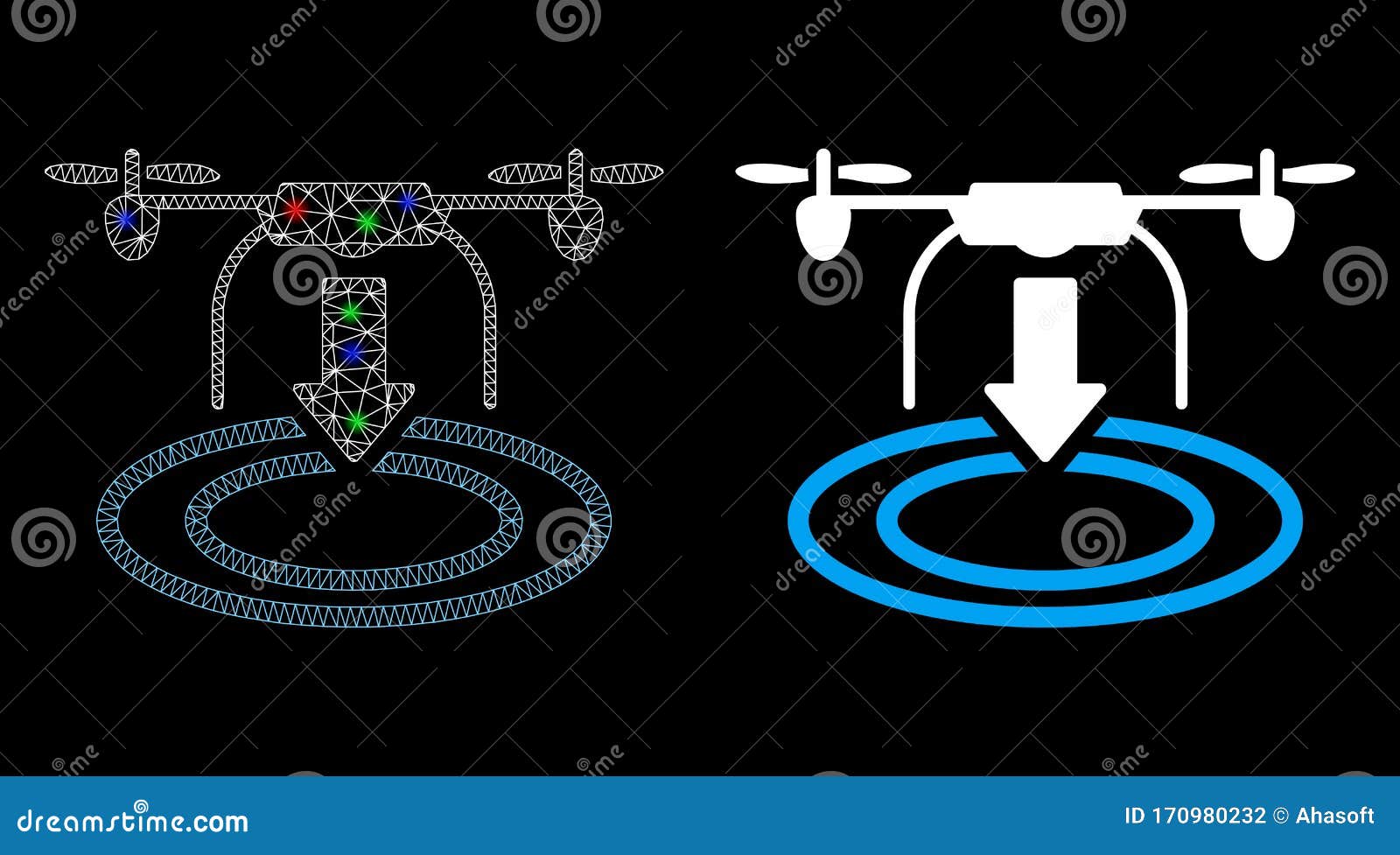 Flare Mesh Wire Frame Drone Landing Icon with Flare Spots Stock Vector ... Flare Mesh Wire Frame Drone Landing Icon with Flare Spots Stock Vector ...