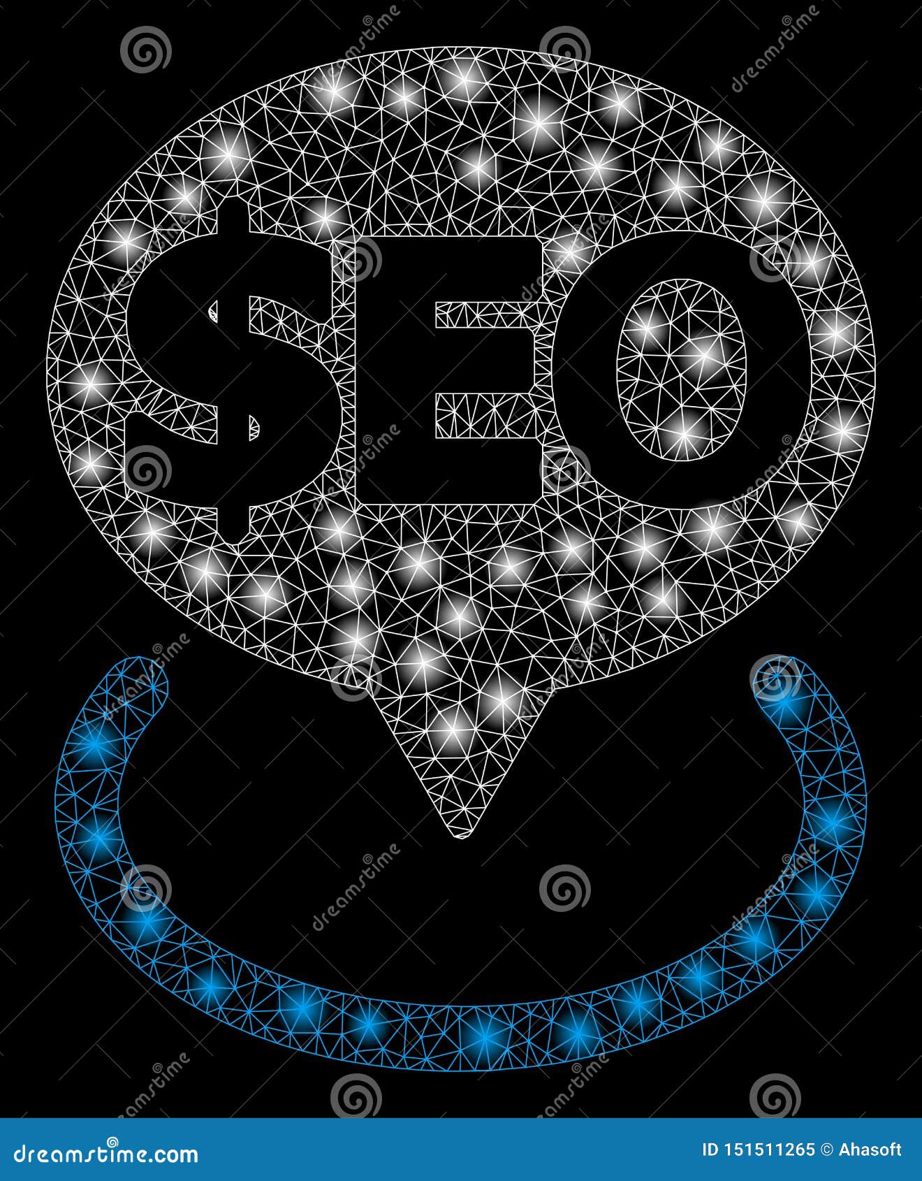 Flare Mesh Network Geotargeting Seo with Flare Spots Stock Vector ...