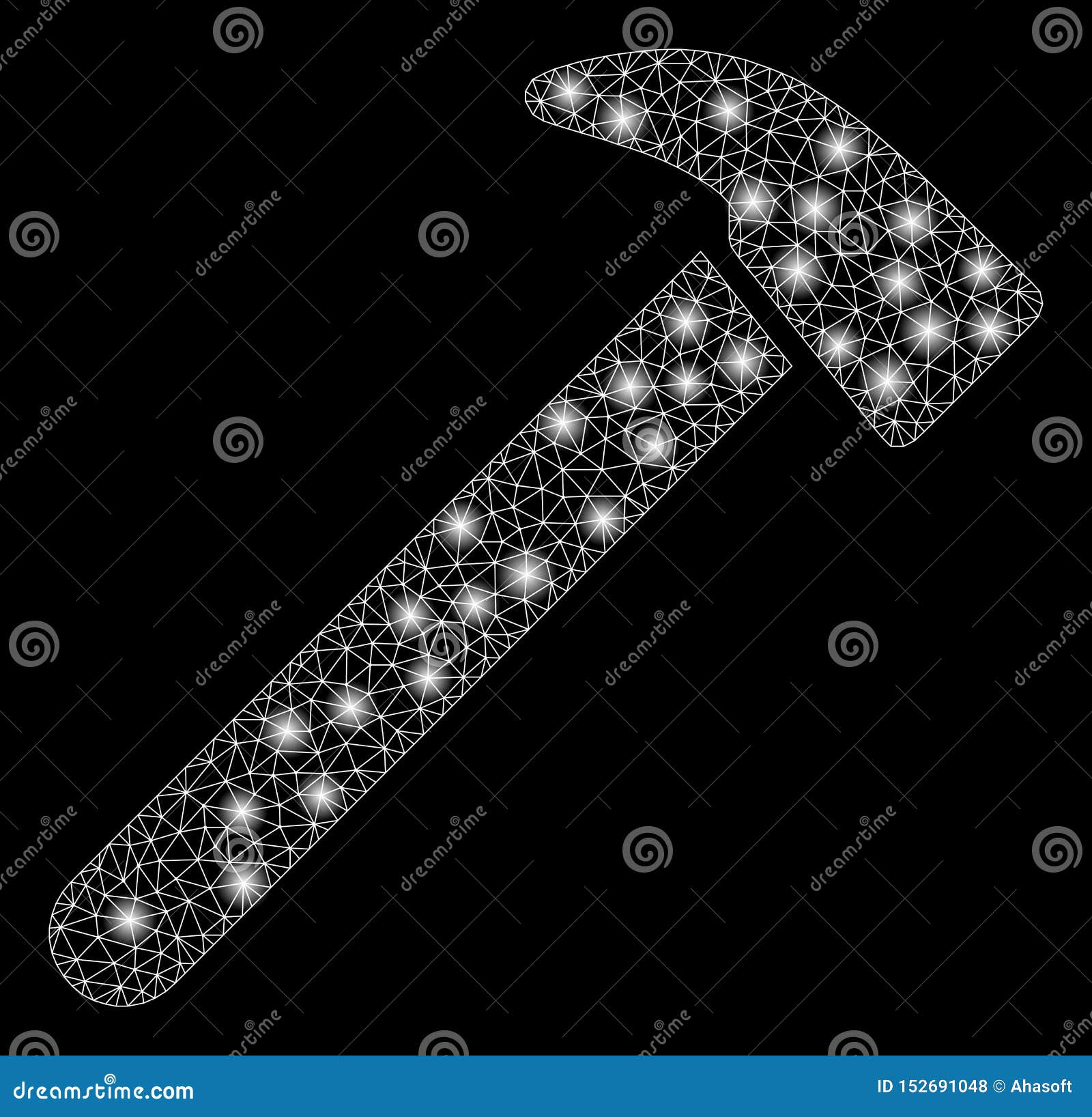 Flare Mesh Network Hammer with Flare Spots Stock Vector - Illustration ...