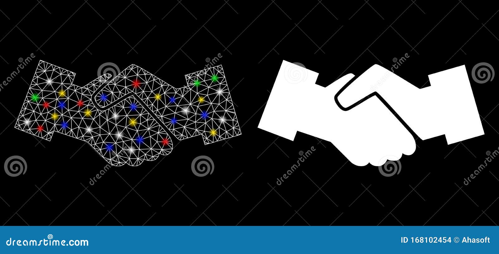 Flare Mesh 2D Handshake Icon with Flare Spots Stock Vector ...