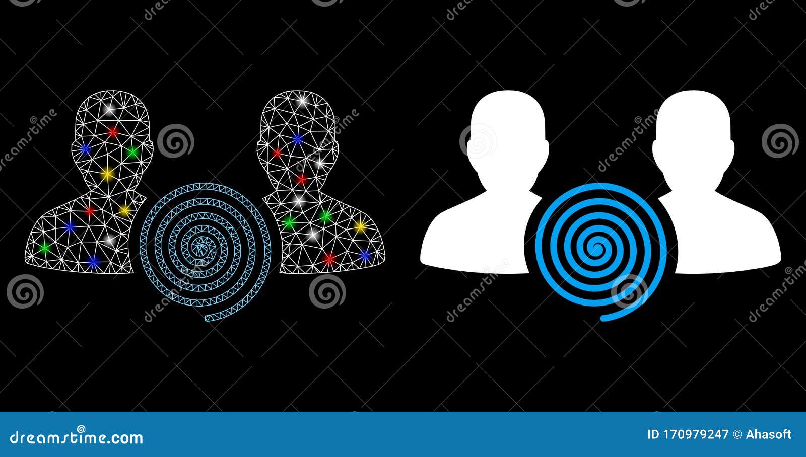 Hypnosis Sect Vector Mesh 2D Model And Triangle Mosaic Icon ...