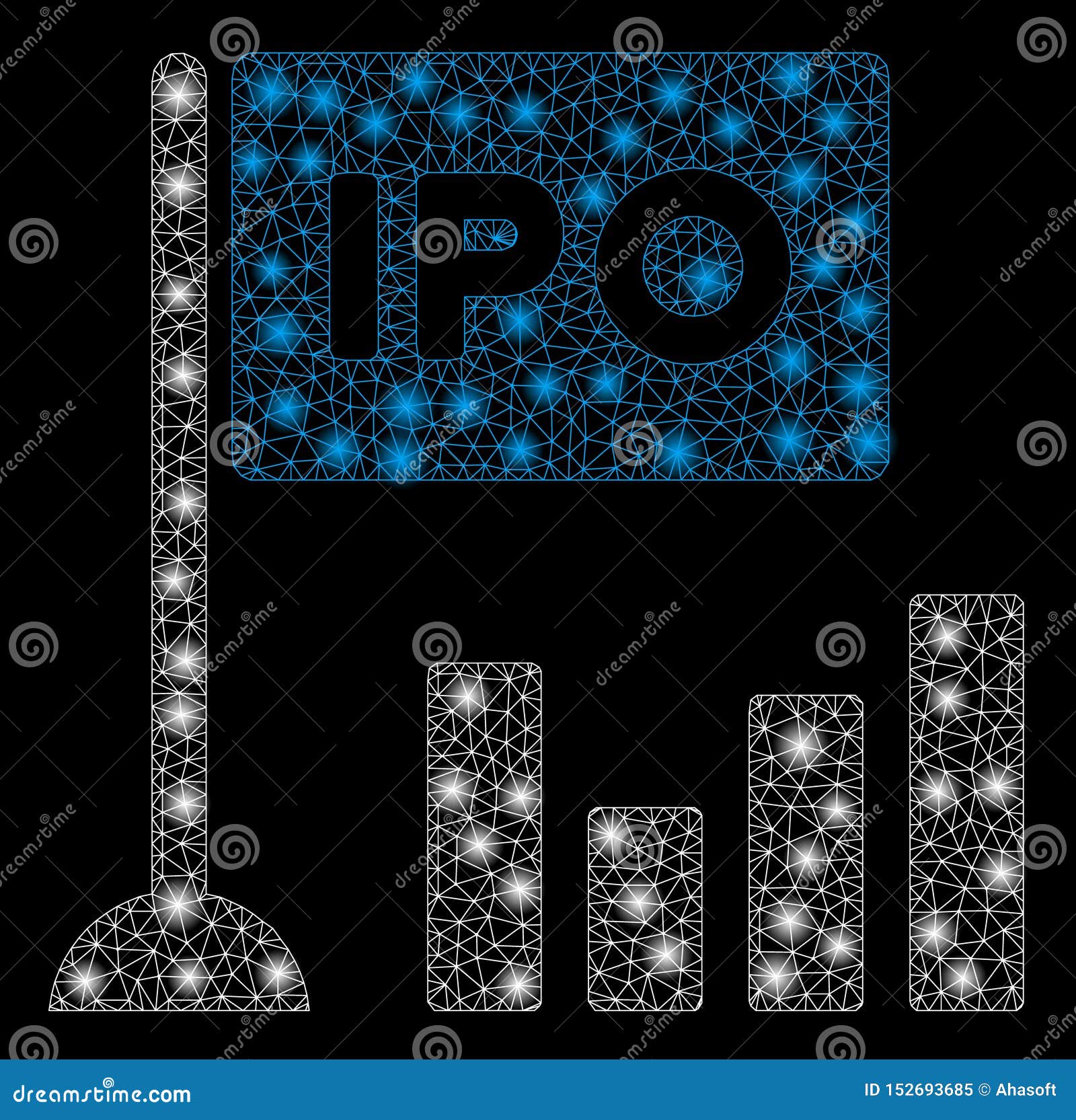 Flare Mesh Wire Frame IPO Bar Chart with Flare Spots Stock Vector ...