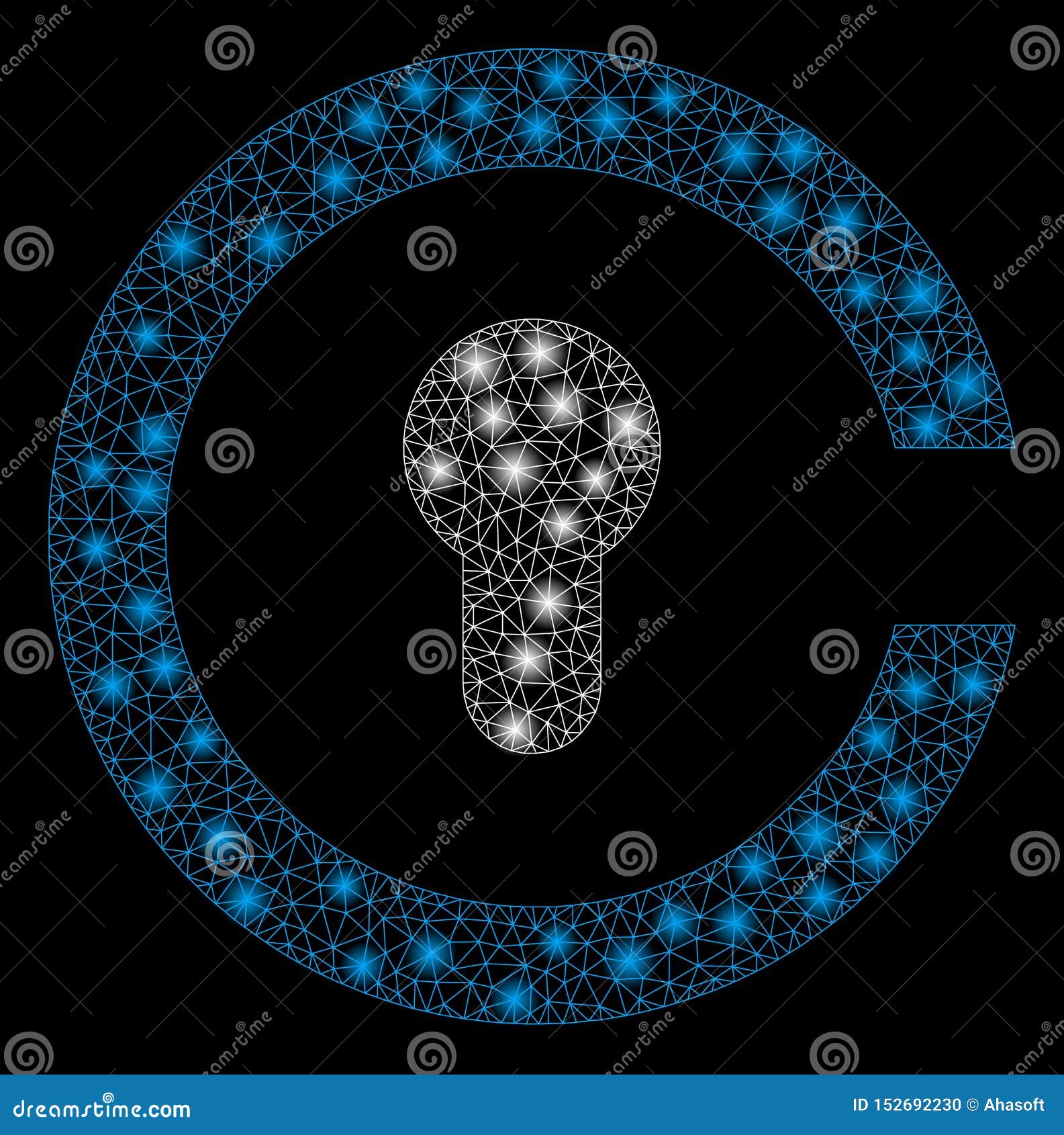 Flare Mesh Network Keyhole with Flash Spots Stock Vector - Illustration ...