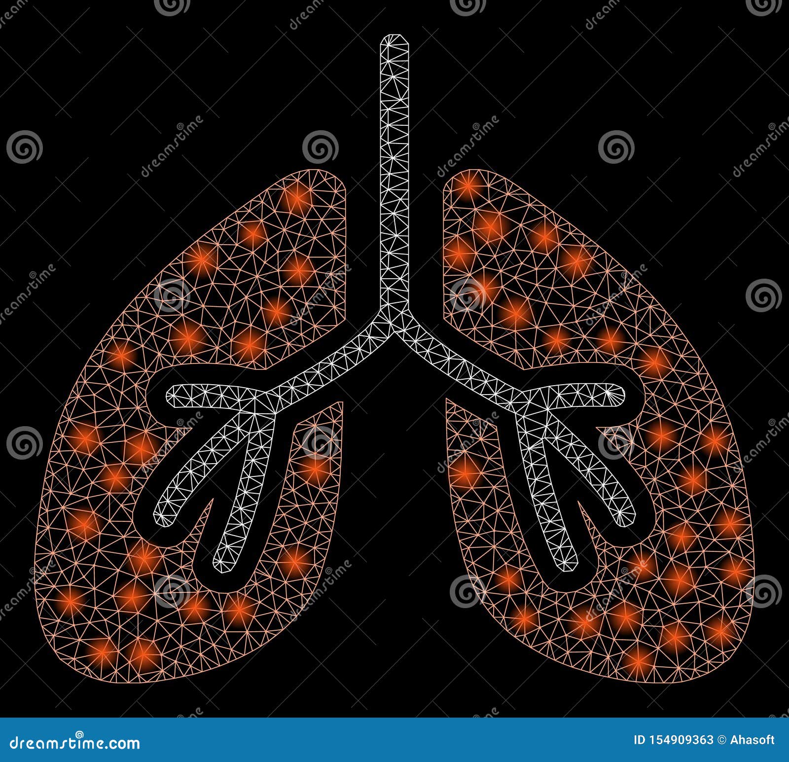 Flare Mesh 2D Lungs with Flare Spots Stock Vector - Illustration of ...