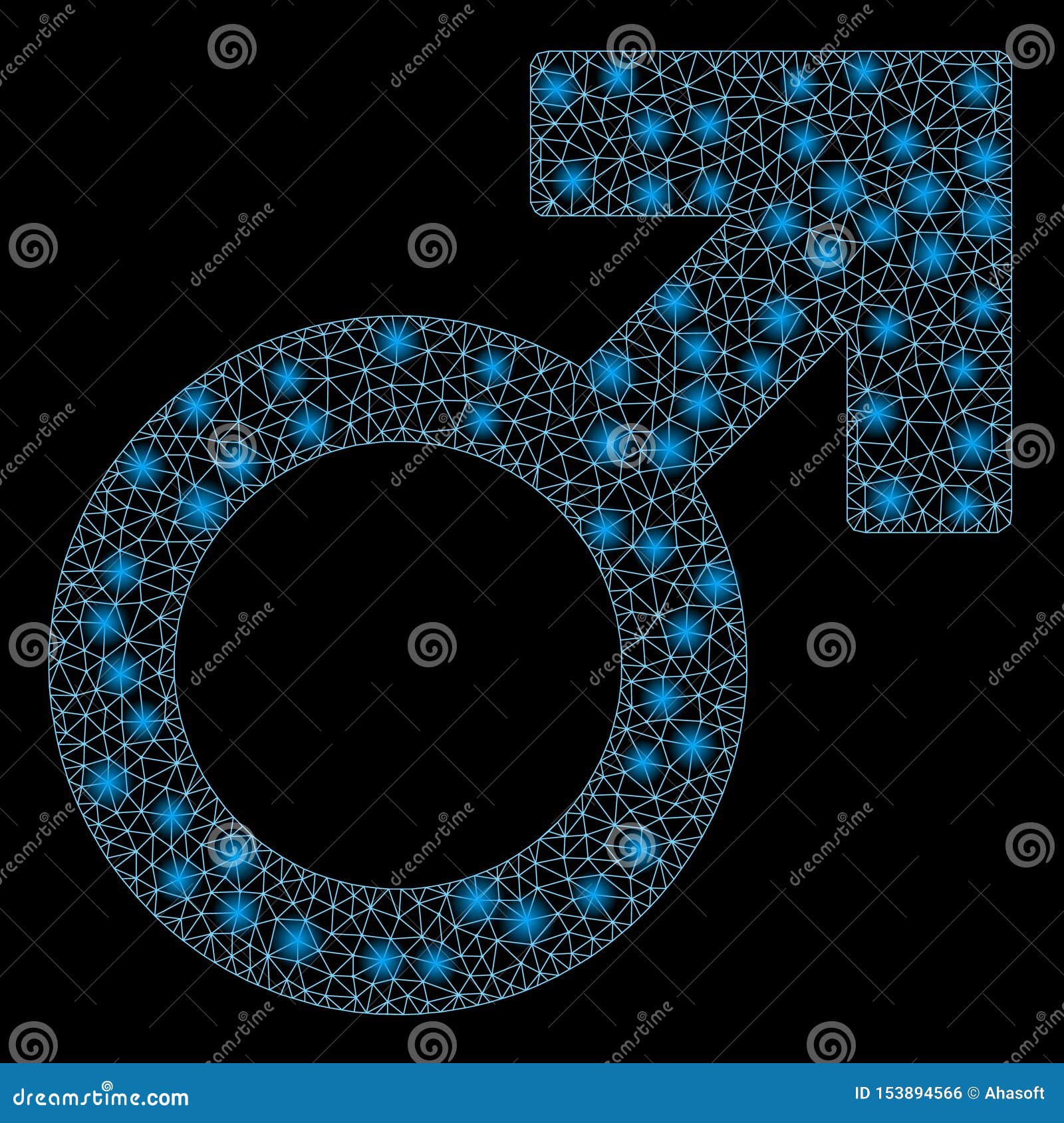 Glossy Mesh 2D Mars Symbol with Flare Spots Stock Vector - Illustration ...