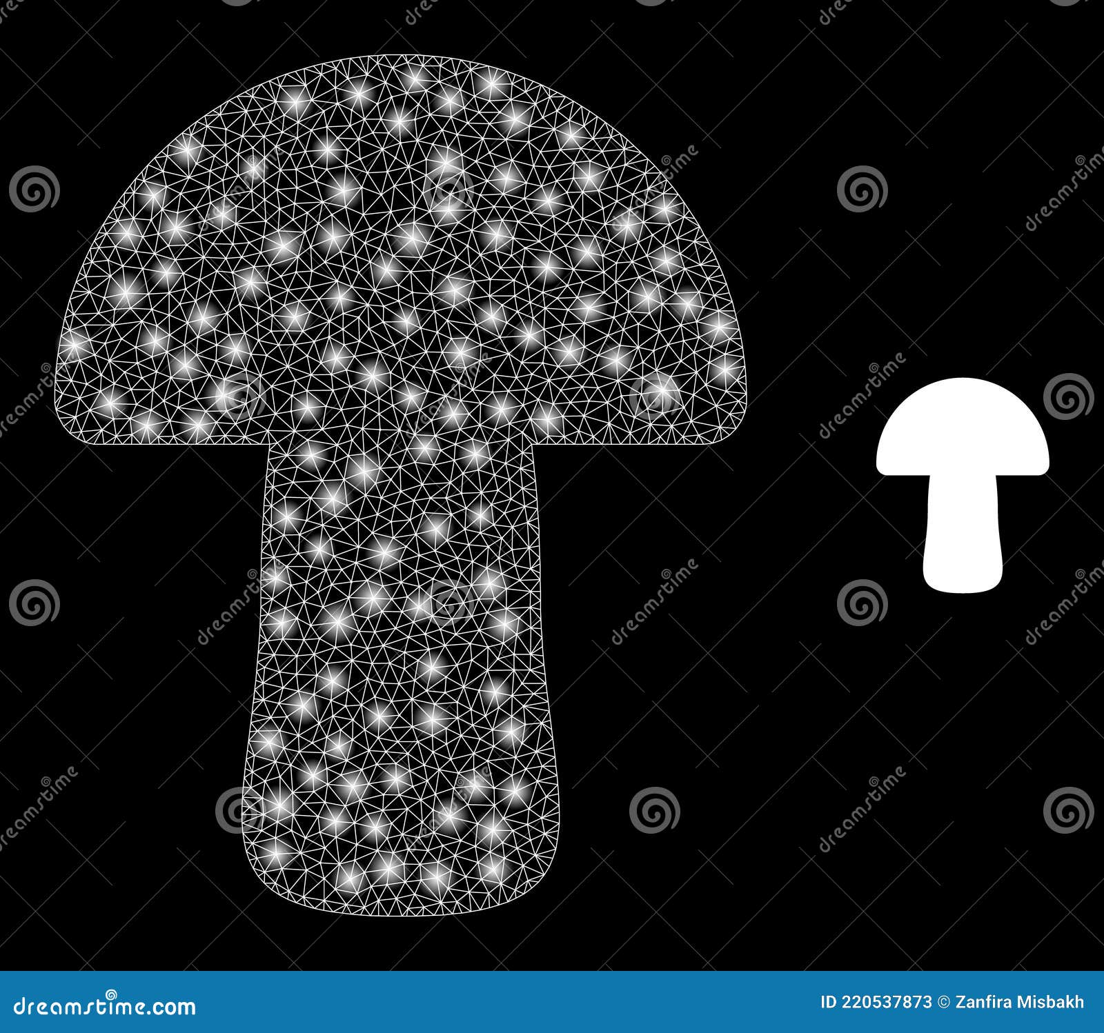 Glowing Mesh Mushroom with Lightspots Stock Vector - Illustration of ...