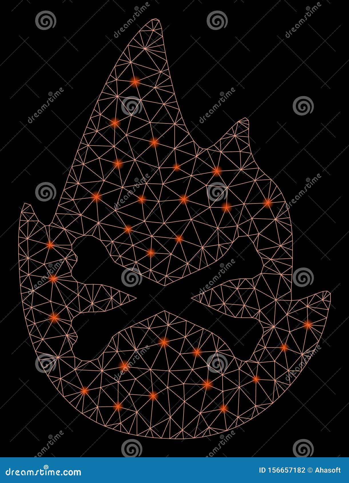 Glowing Mesh Network Hellfire Flame With Light Spots Vector ... Glowing Mesh Network Hellfire Flame With Light Spots Vector ...