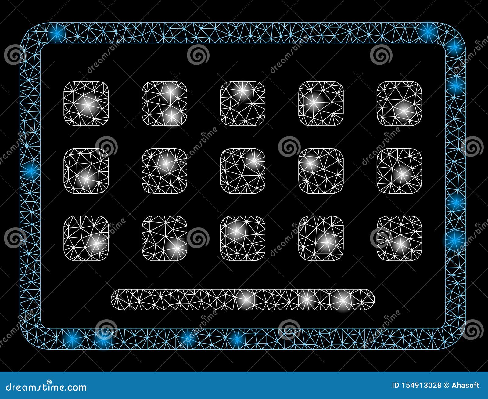Glowing Mesh Network Keyboard with Flash Spots Stock Vector ...