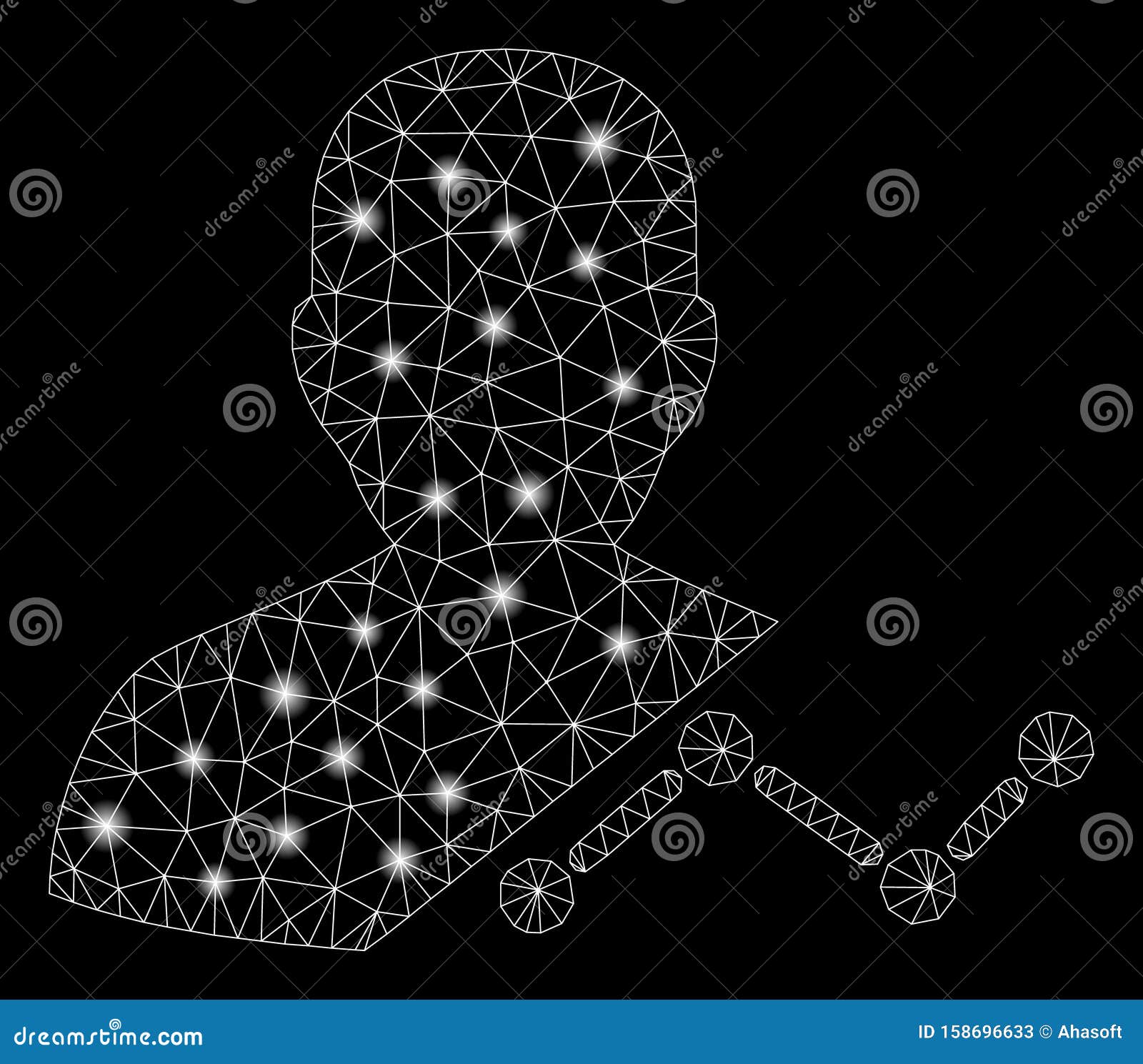 Glowing Mesh Network User Analytics with Light Spots Stock Vector ...