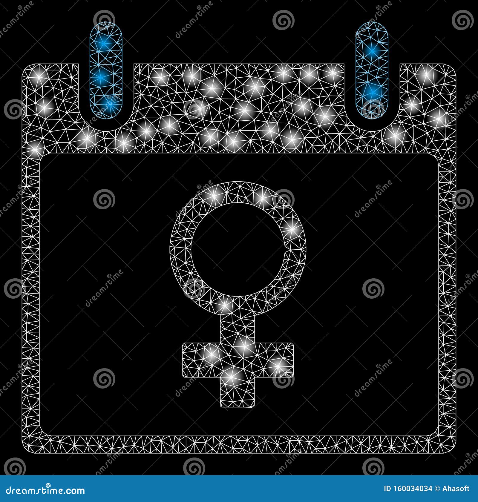 Glowing Mesh Network Venus Female Symbol Calendar Day with Flash Spots ... Glowing Mesh Network Venus Female Symbol Calendar Day with Flash Spots ...